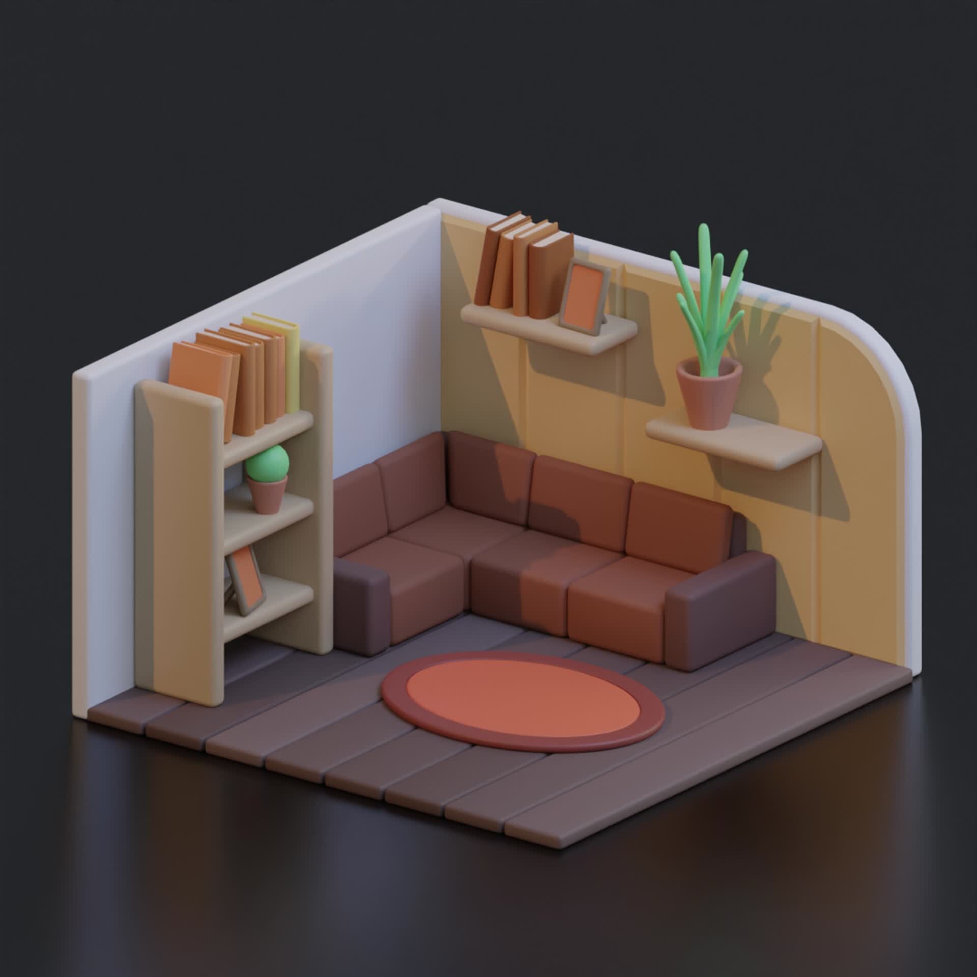 ArtStation - Isometric Room Animations