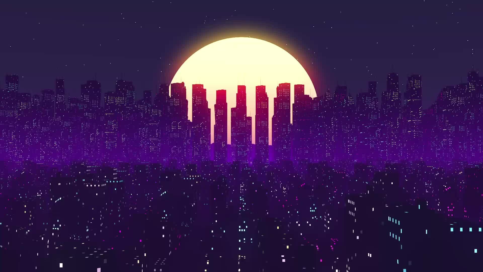 ArtStation - Retro nightscape