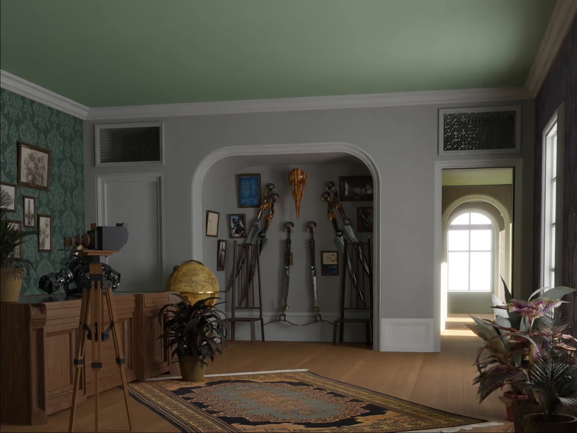 ArtStation - Dishonored 2 inspired interior design animation