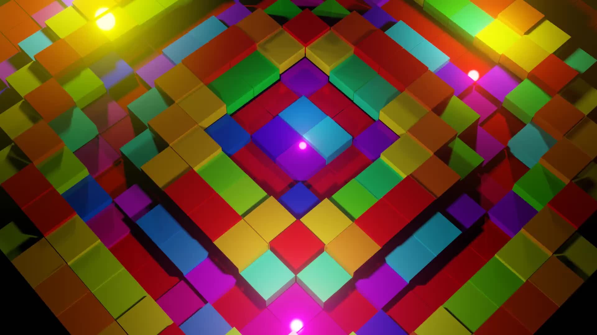 ArtStation - Coloured Wavy Cubes