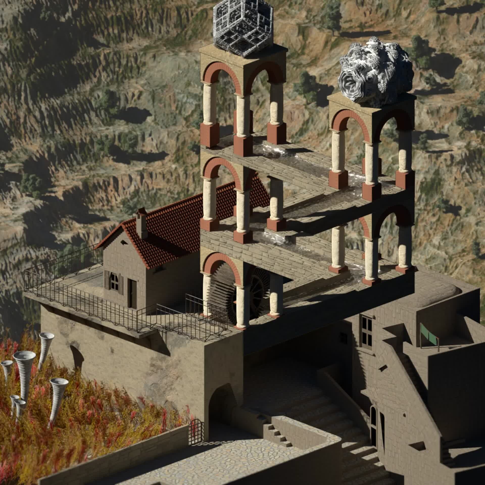 ArtStation - MC Esher's waterfall