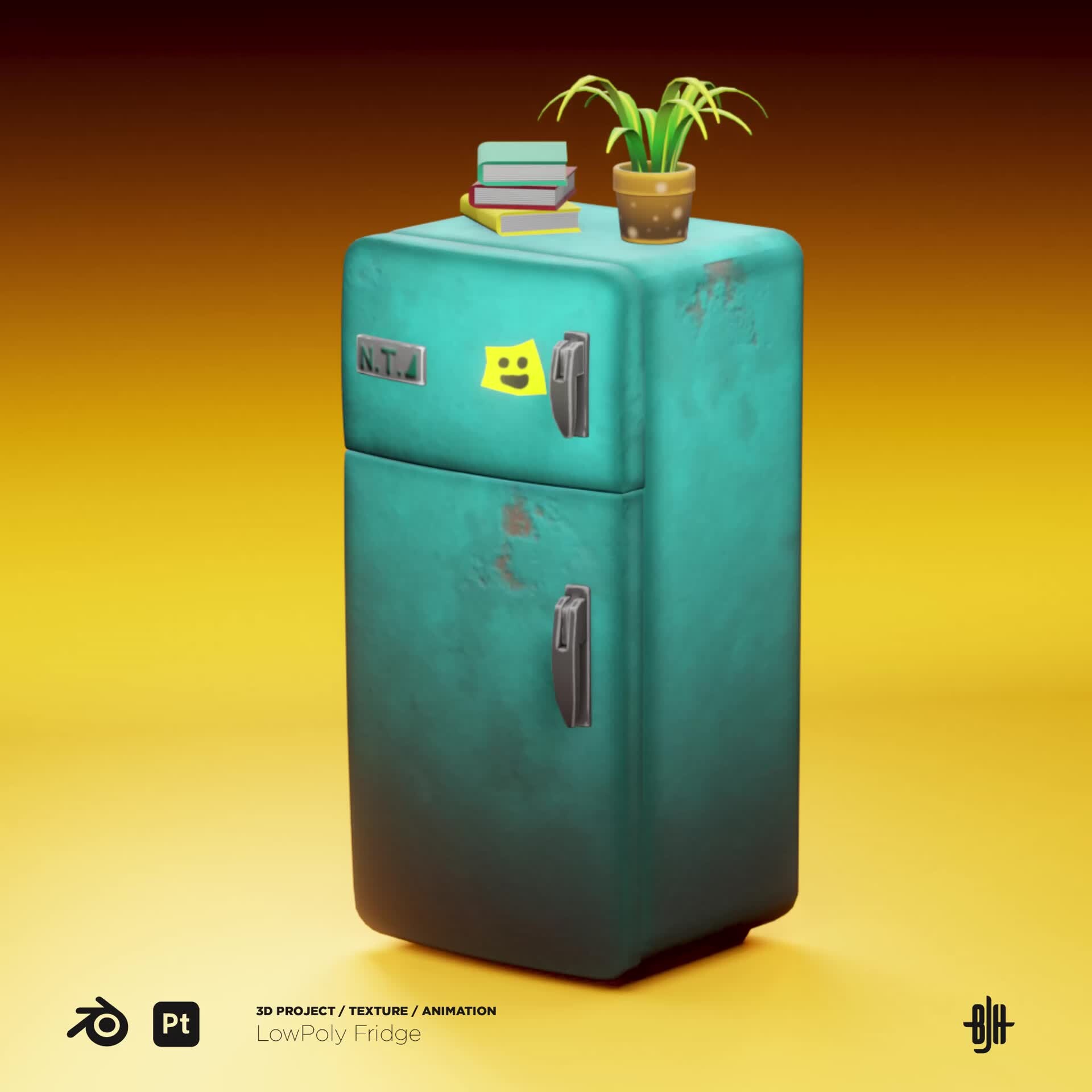 ArtStation - Stylized Fridge - Blender / Substance Painter