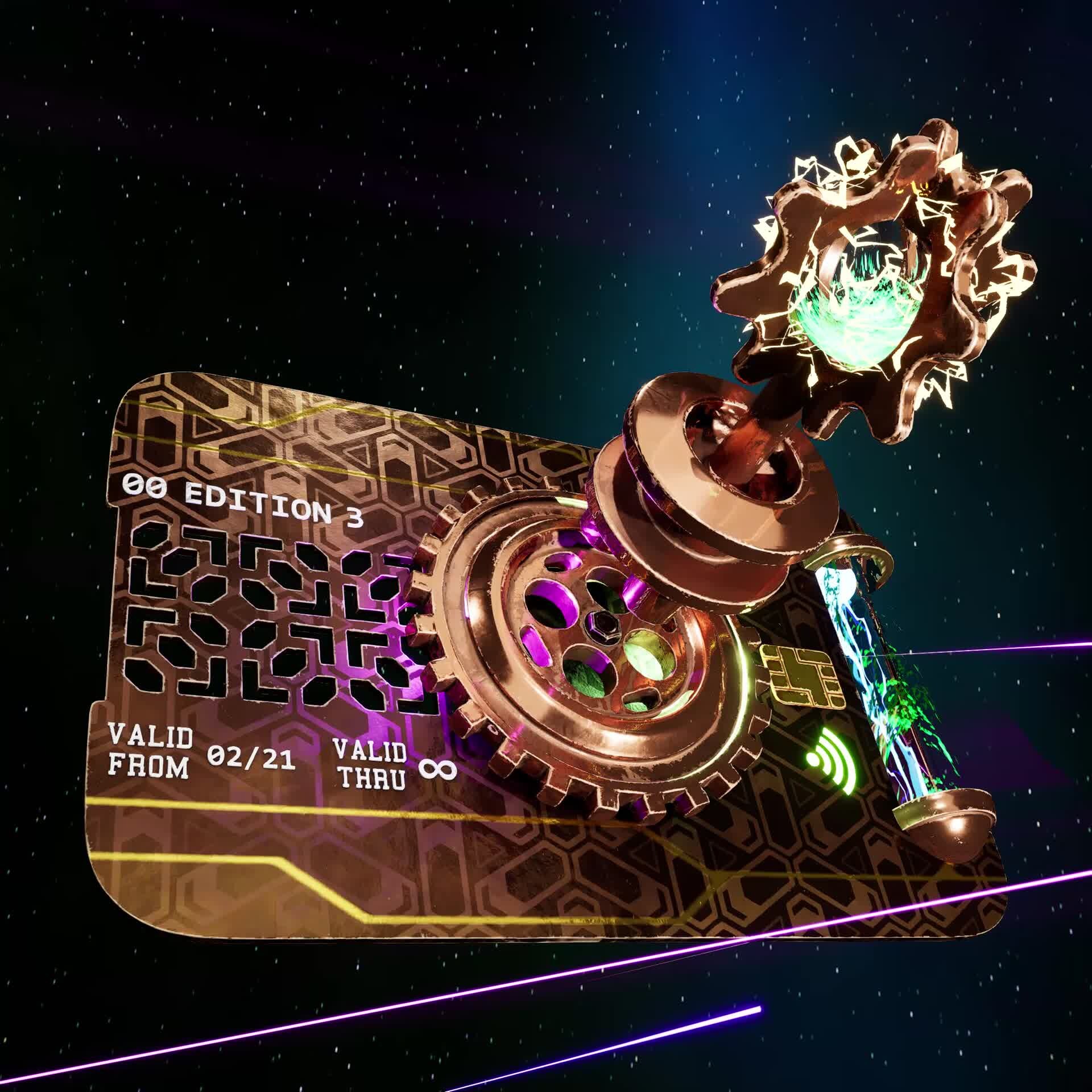 ArtStation - Animated NFT Card Key Steampunk style