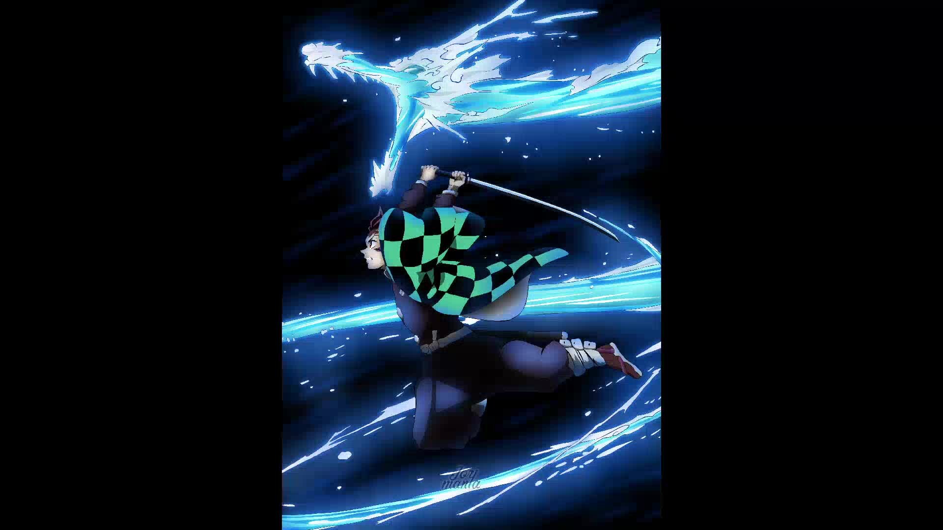 ArtStation - Demon Slayer - Kamado Tanjiro - Water and Flame Breathing