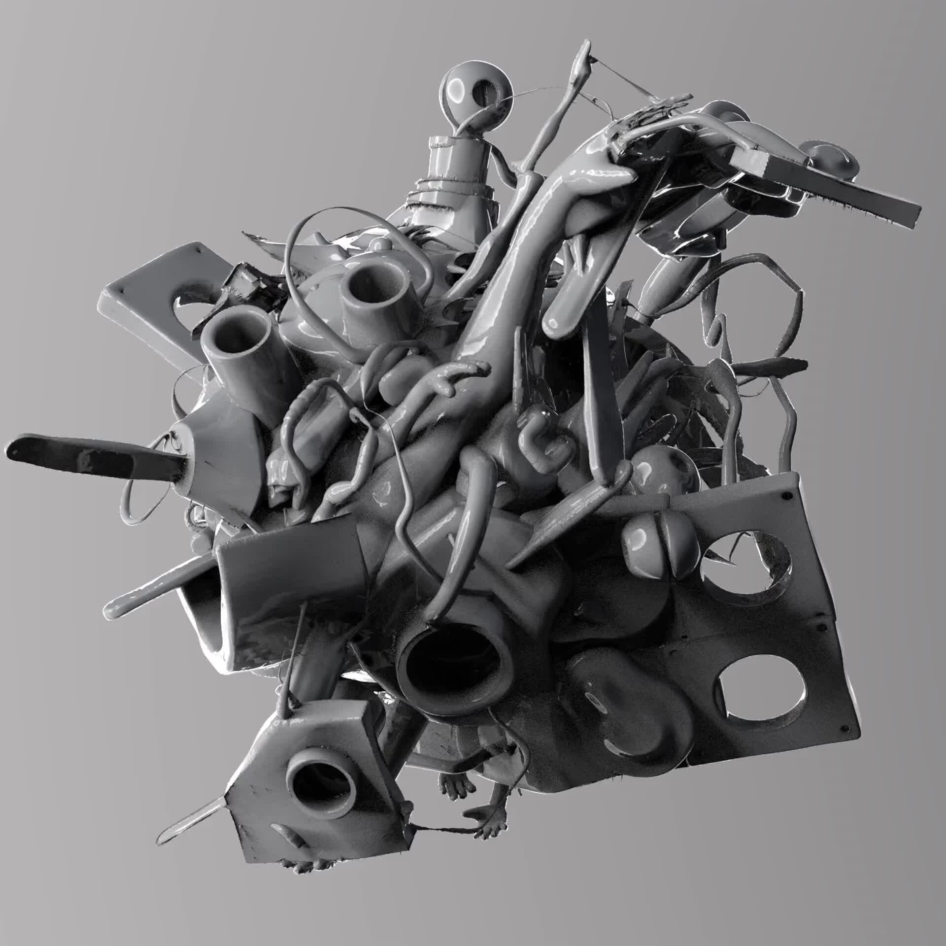 ArtStation - Monochrome Hyperdetailed Objects