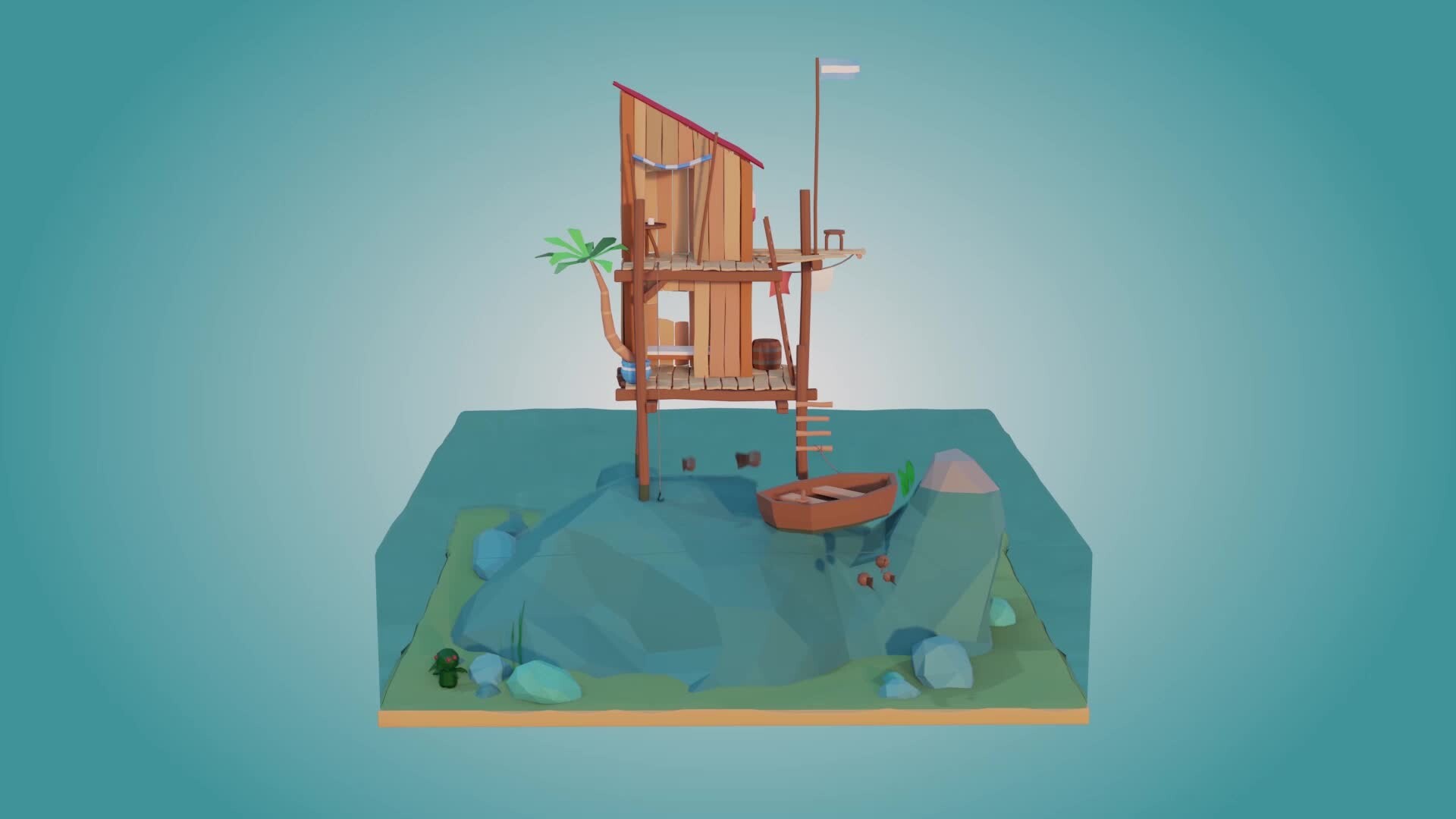 ArtStation - Low-poly sea shack