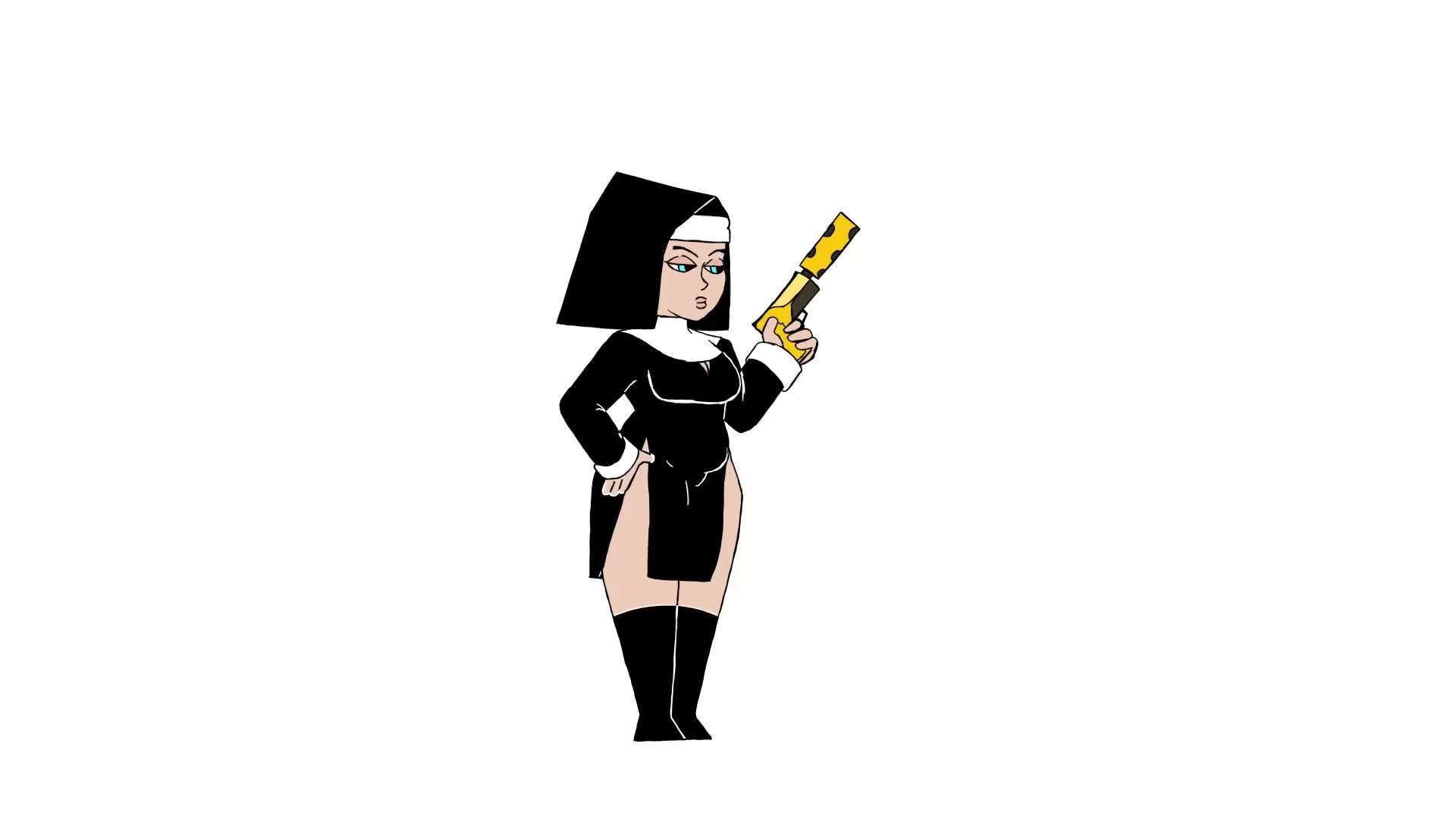ArtStation - nun, animations 2d