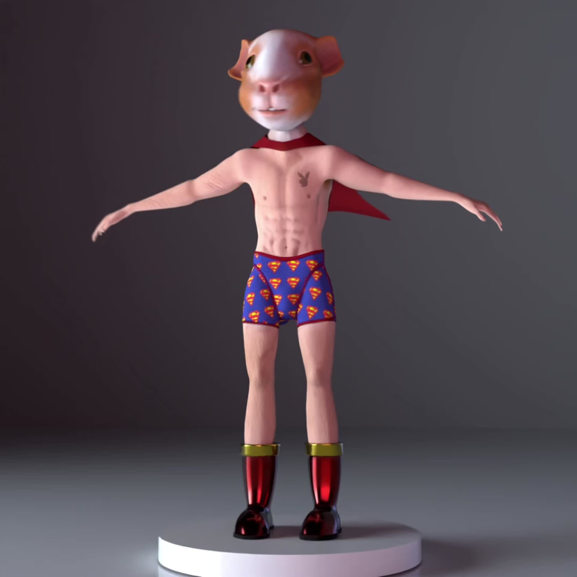 ArtStation - Hamster man, game character by Marie Alsing