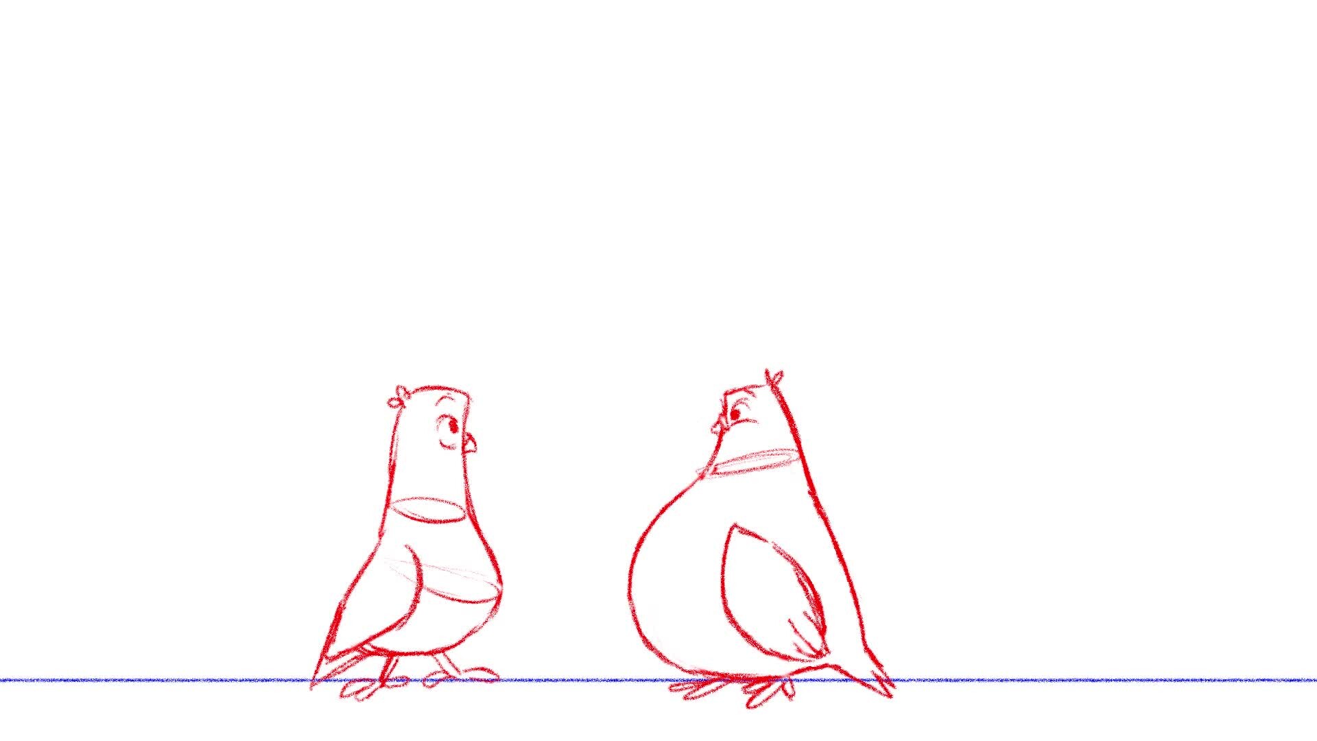 ArtStation - Animation exercise - Pigeons (Key poses)