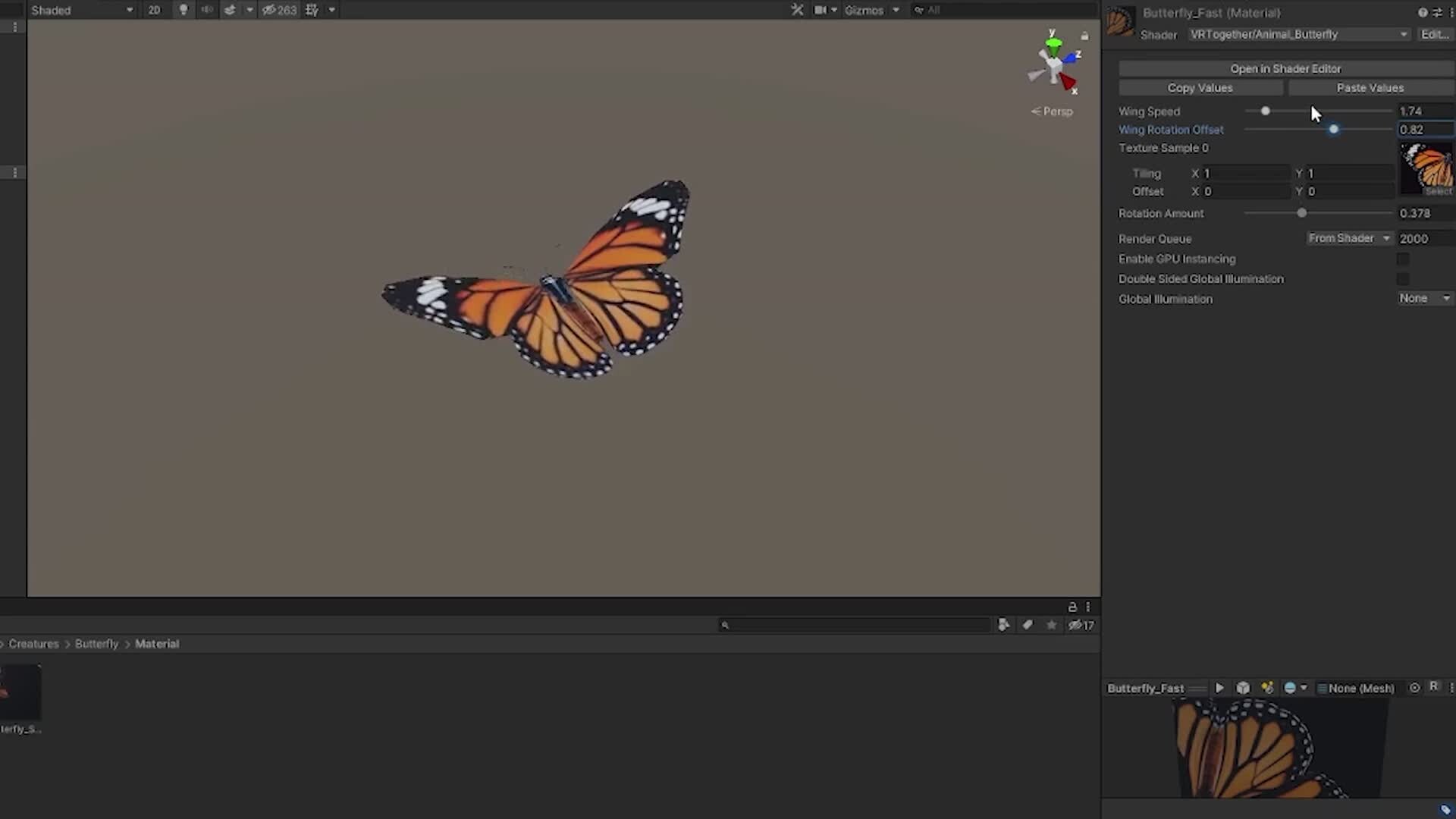 ArtStation - Animated Butterfly Shader Using Vertex Offset
