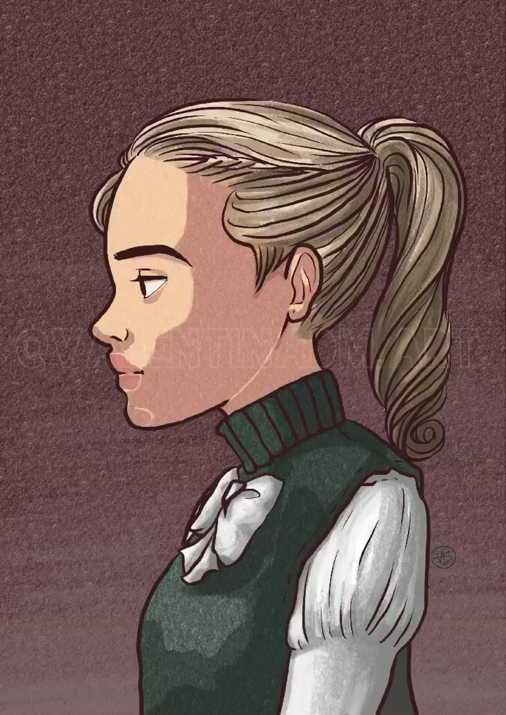 ArtStation - Drawing Process Girl With Ponytail