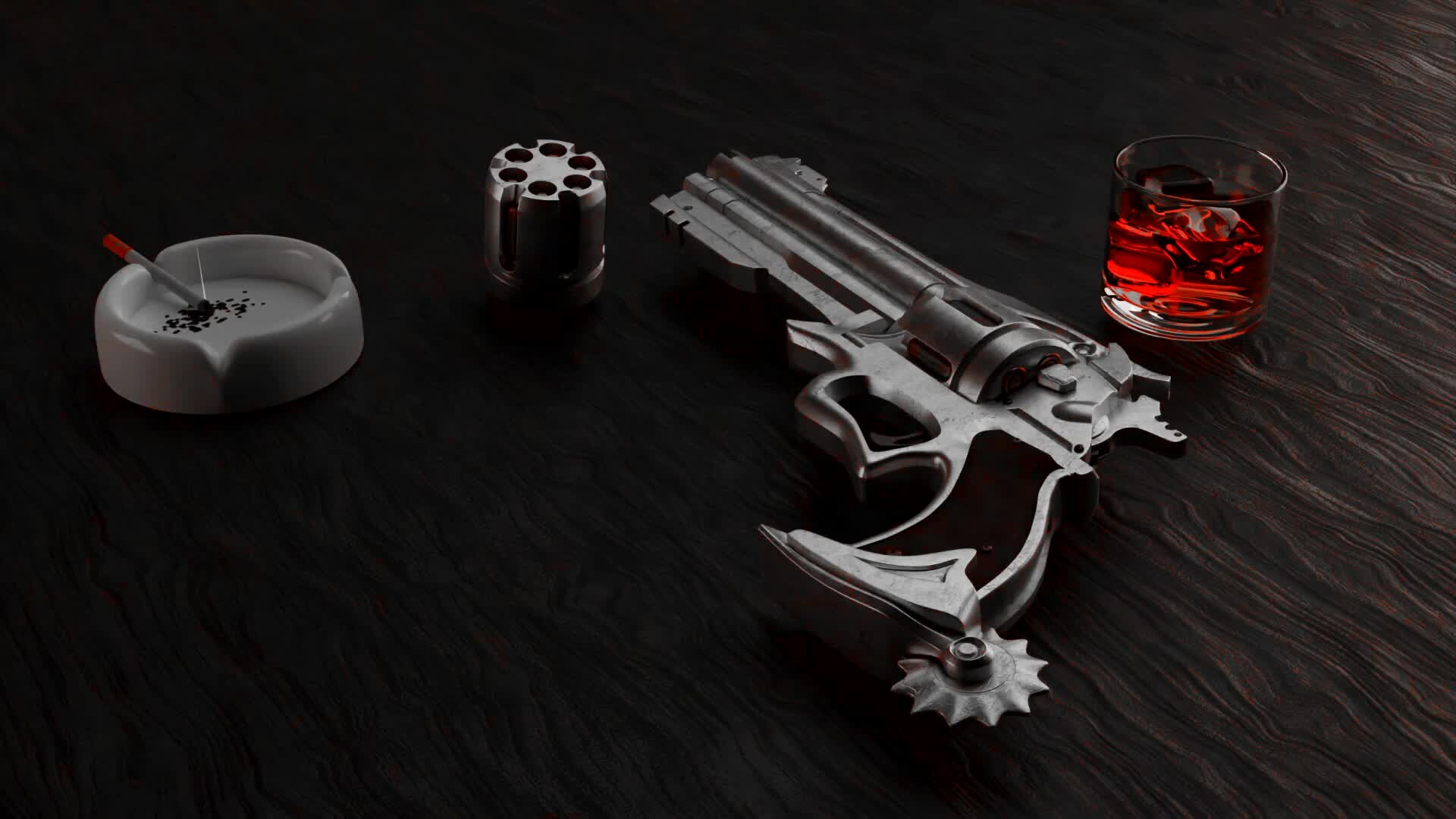 ArtStation - Sin City visual style in video and revolver model