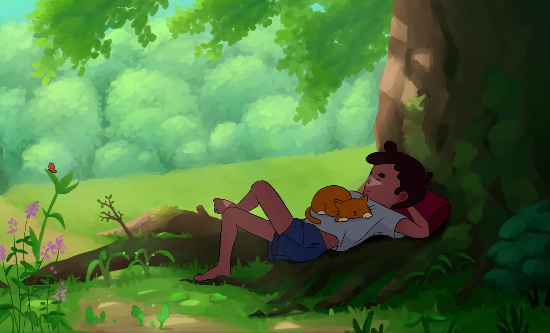 ArtStation - sleeping under the tree animation