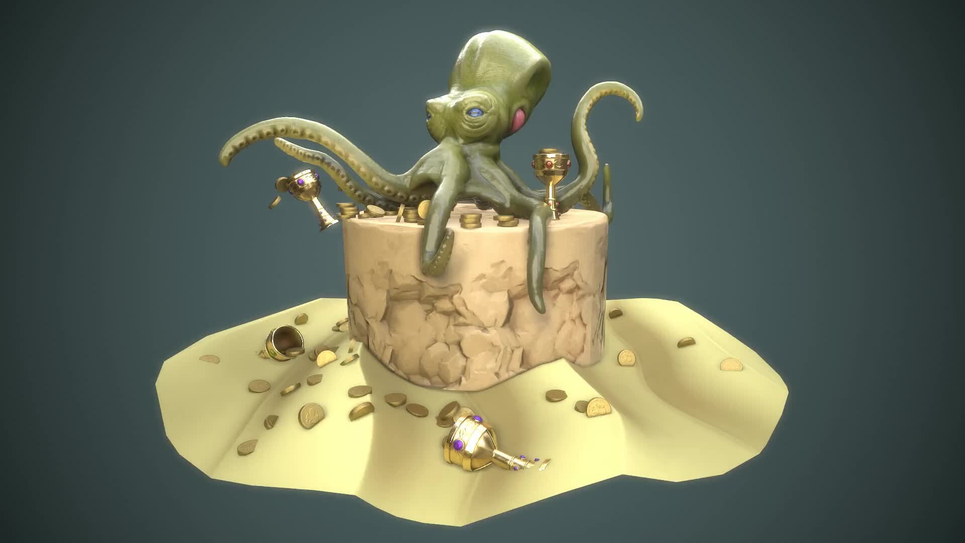 ArtStation - Octopus Diorama