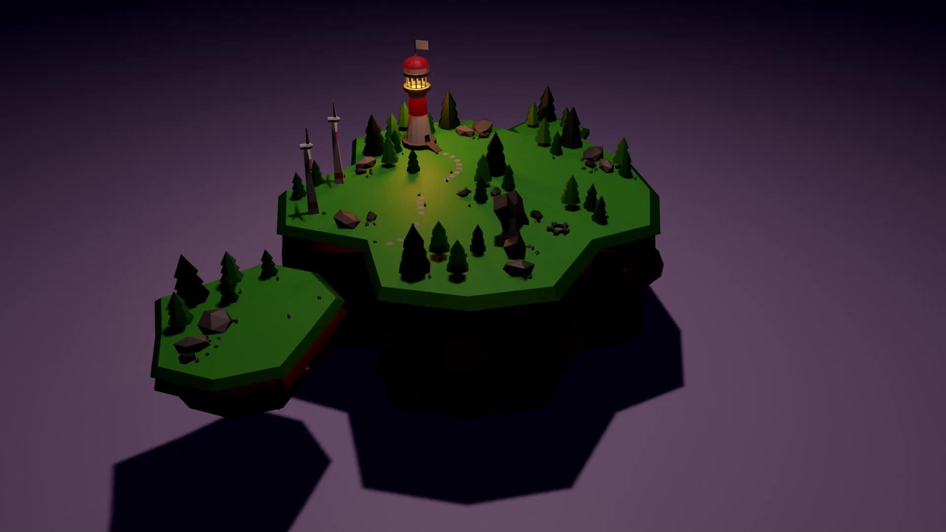 ArtStation - Low Poly Sky Island