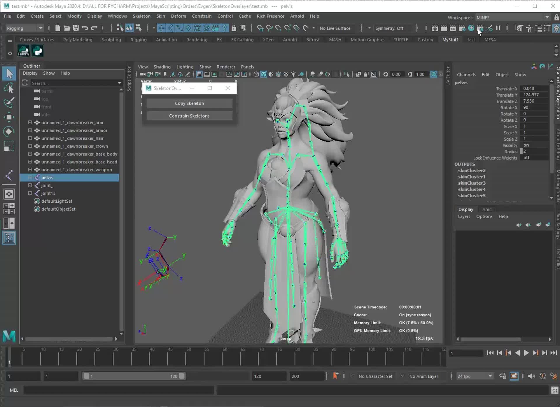 ArtStation - Pipeline Script - Skeleton Overlayer
