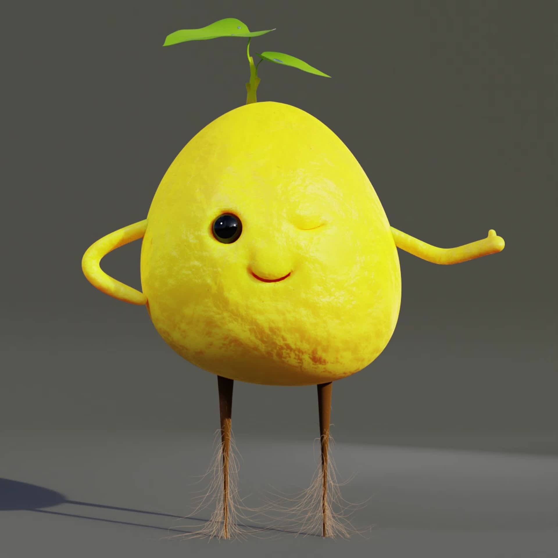 ArtStation - Lemon Creature (3D Sculpt)