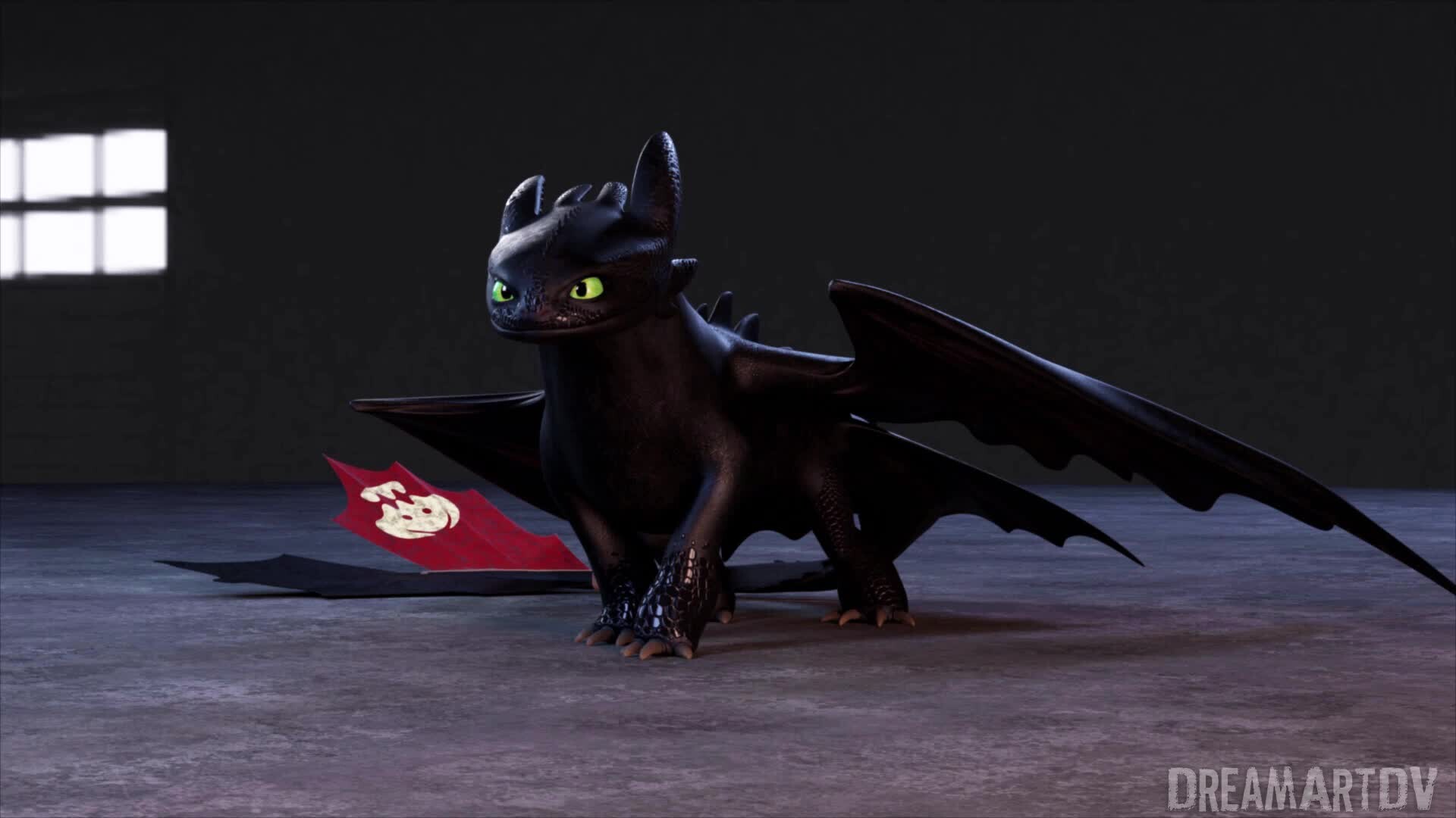 ArtStation - Toothless turning animation