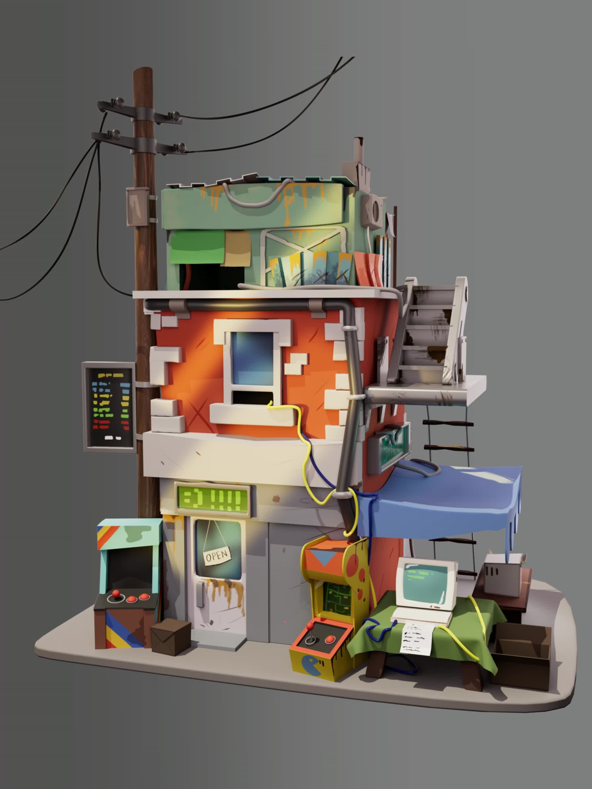 ArtStation - Postapo Building