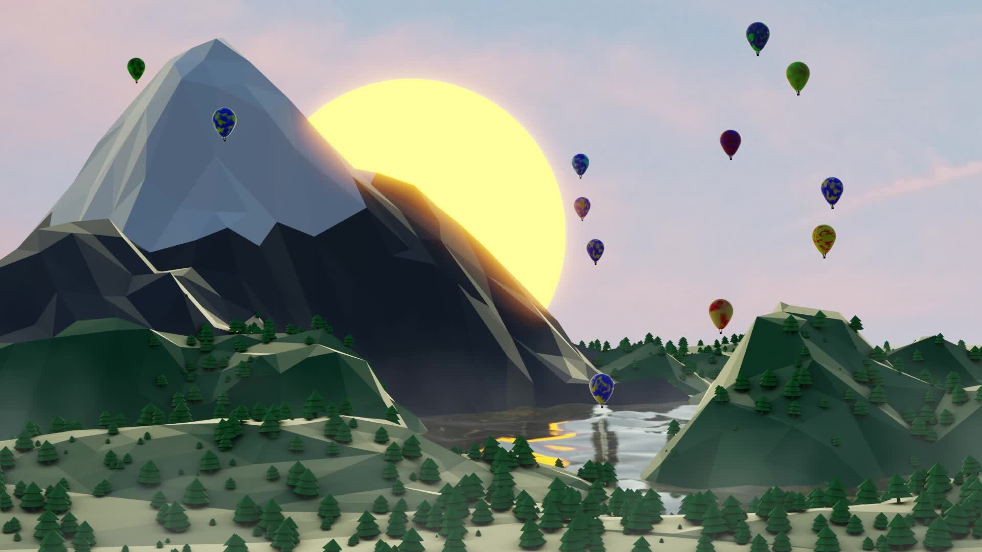 ArtStation - A low poly sunset