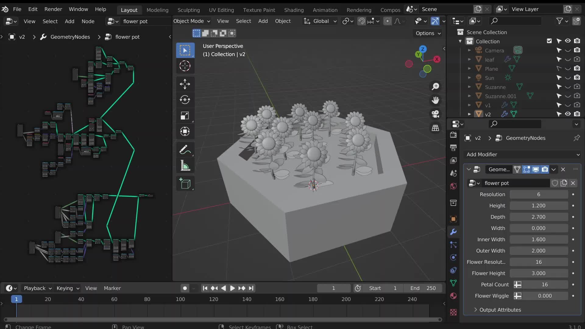 ArtStation - Procedural Flower Pot
