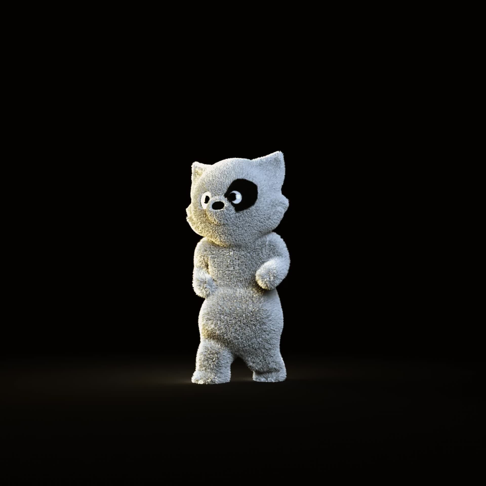 ArtStation - Fluffy White and Black Cat