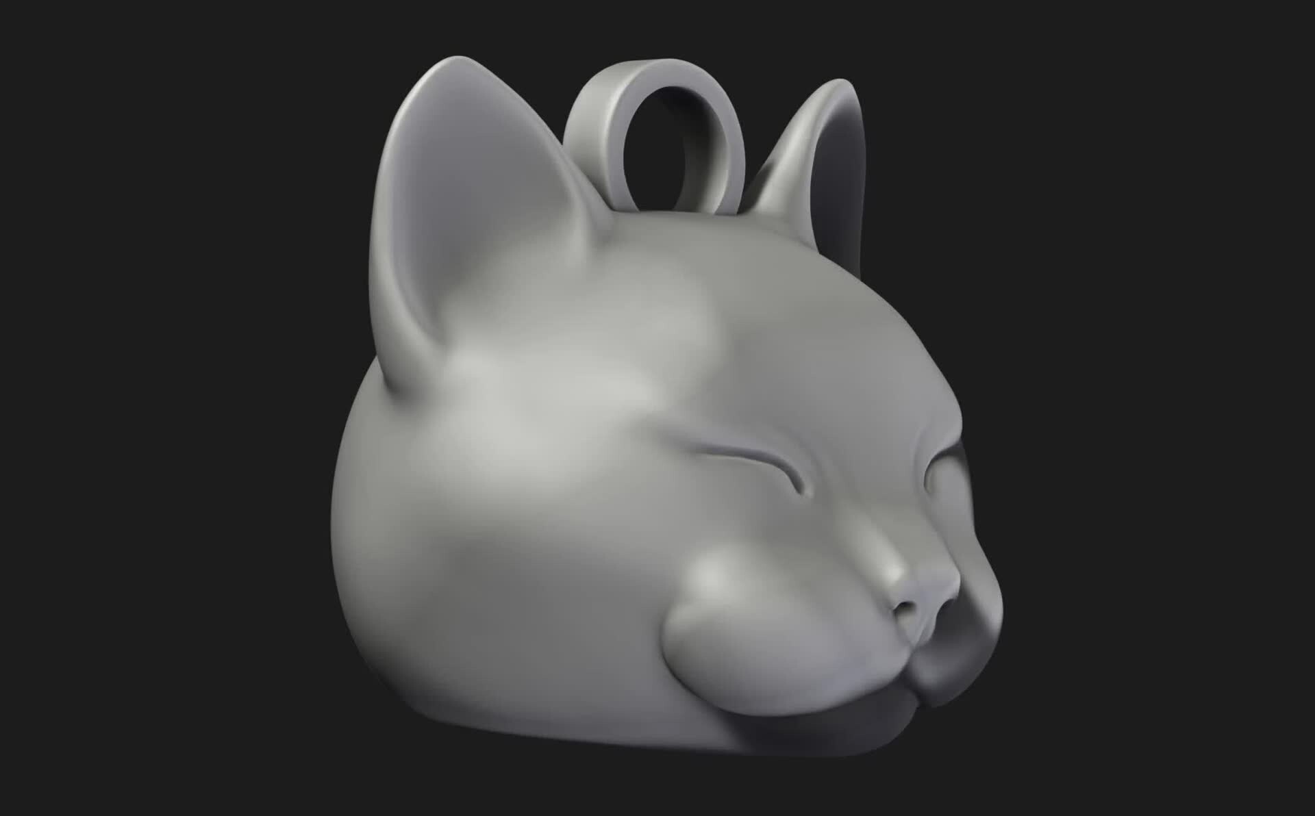 ArtStation - Cat head - Keychain