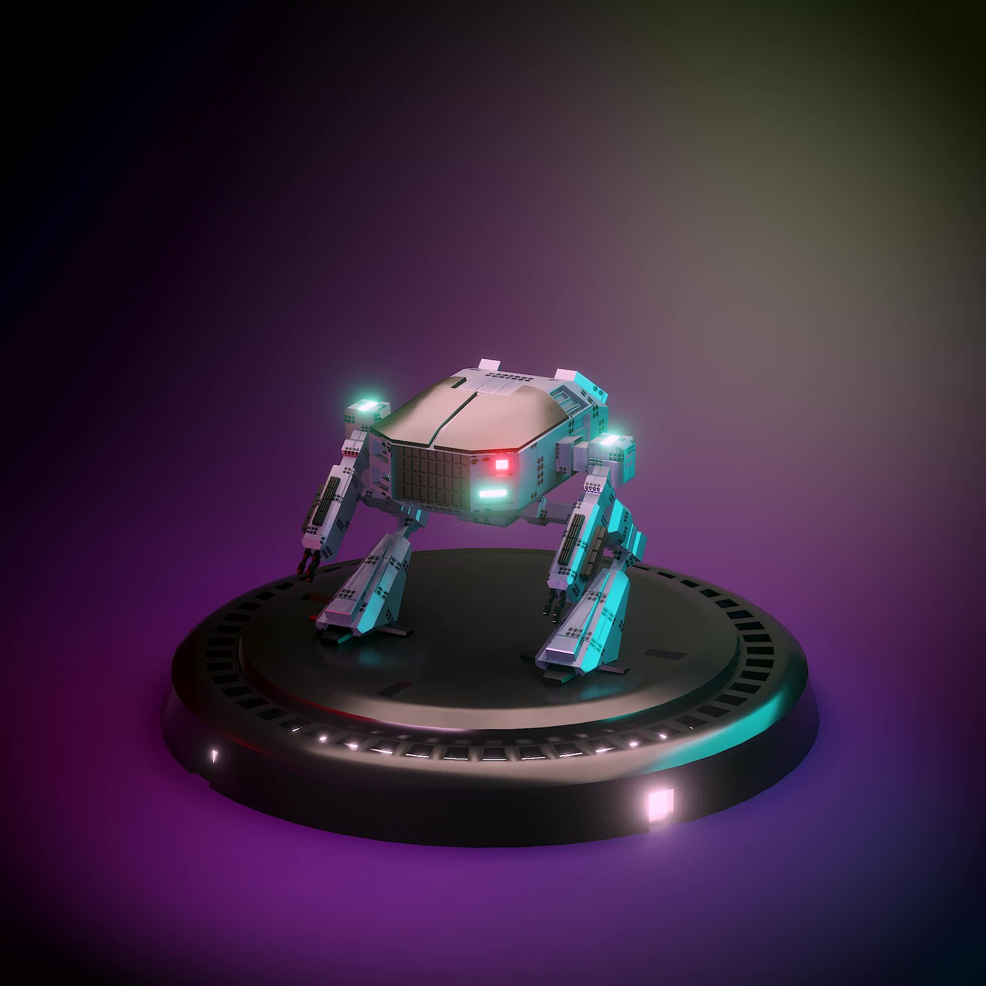 ArtStation - low poly cyberpunk robot ED 209