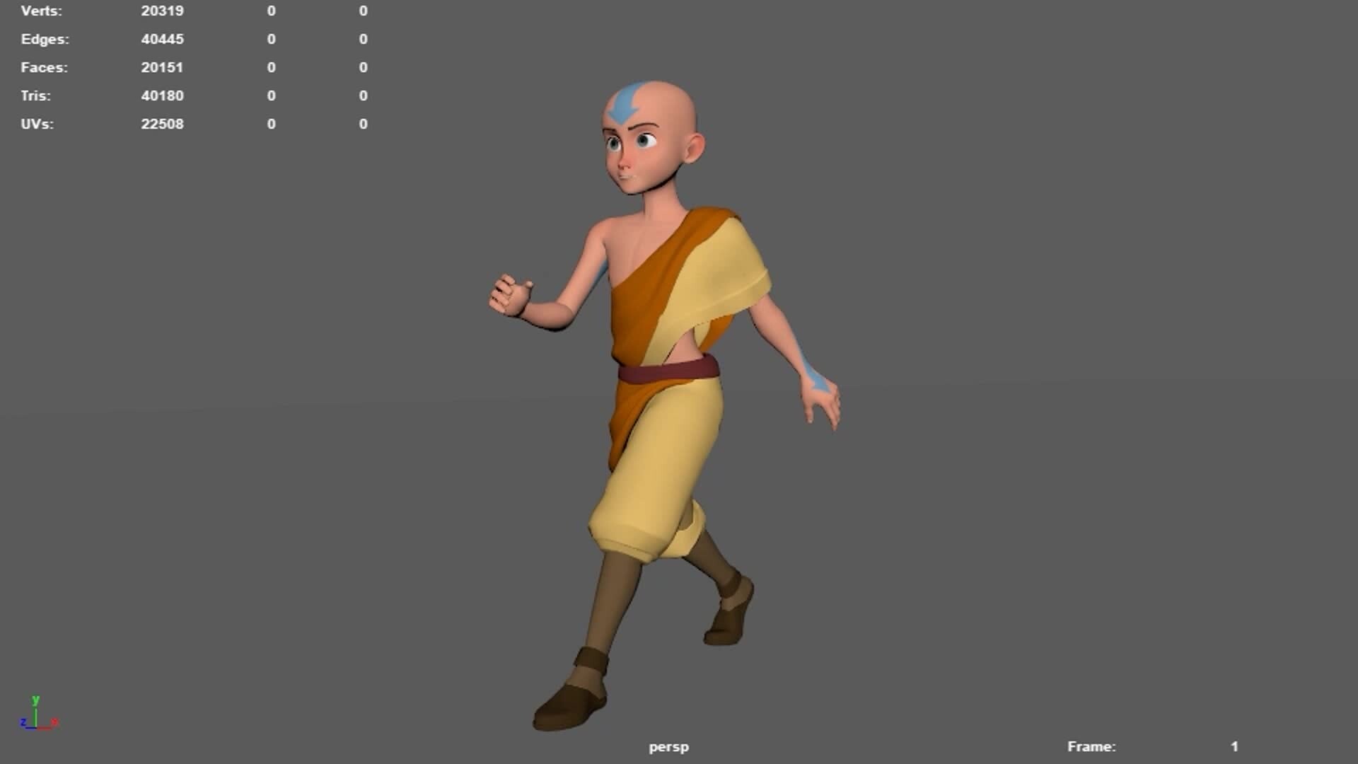 ArtStation - Animation 3D Aang walk cycle