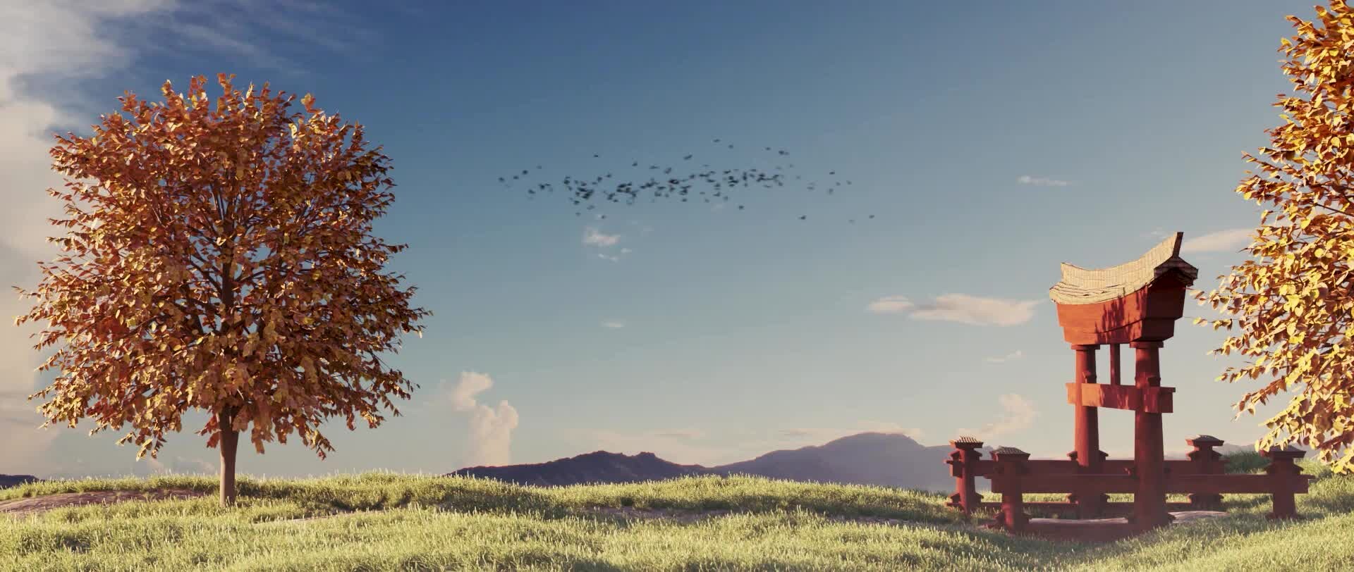 ArtStation - Japanese Shrine Landscape Animation