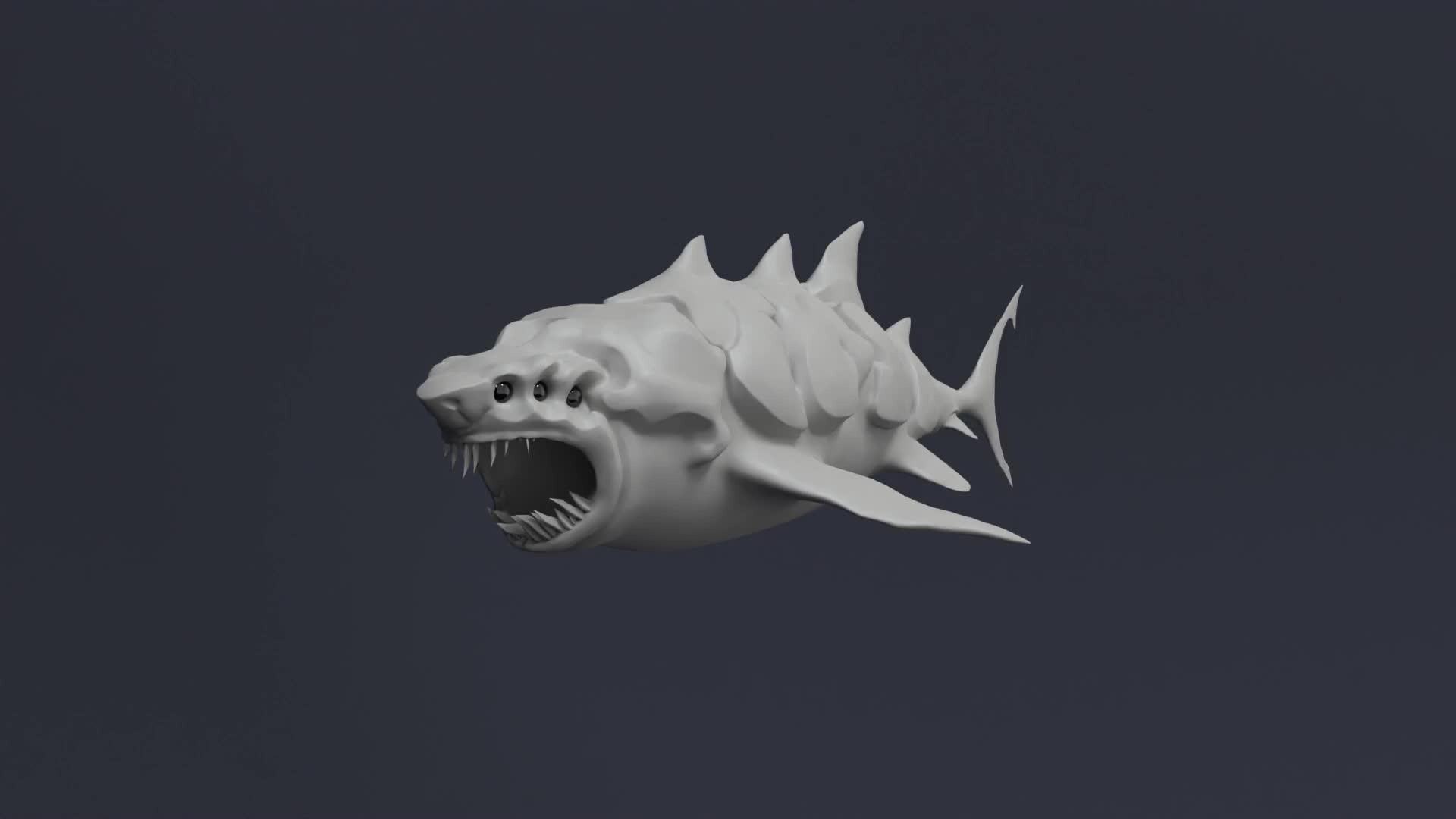 ArtStation - Monster shark concept sculpt