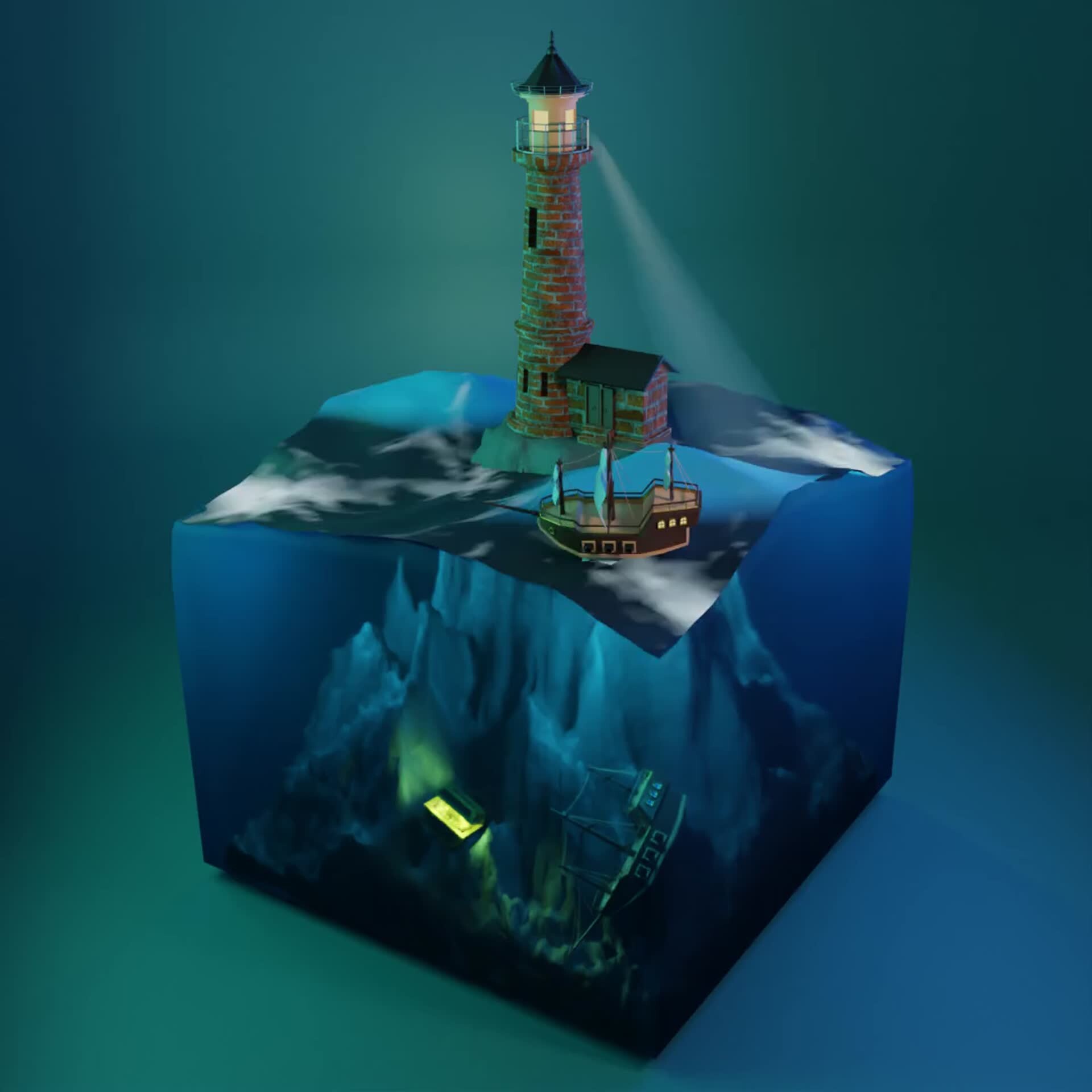 ArtStation - Ship and Lighthouse Animation | Blender