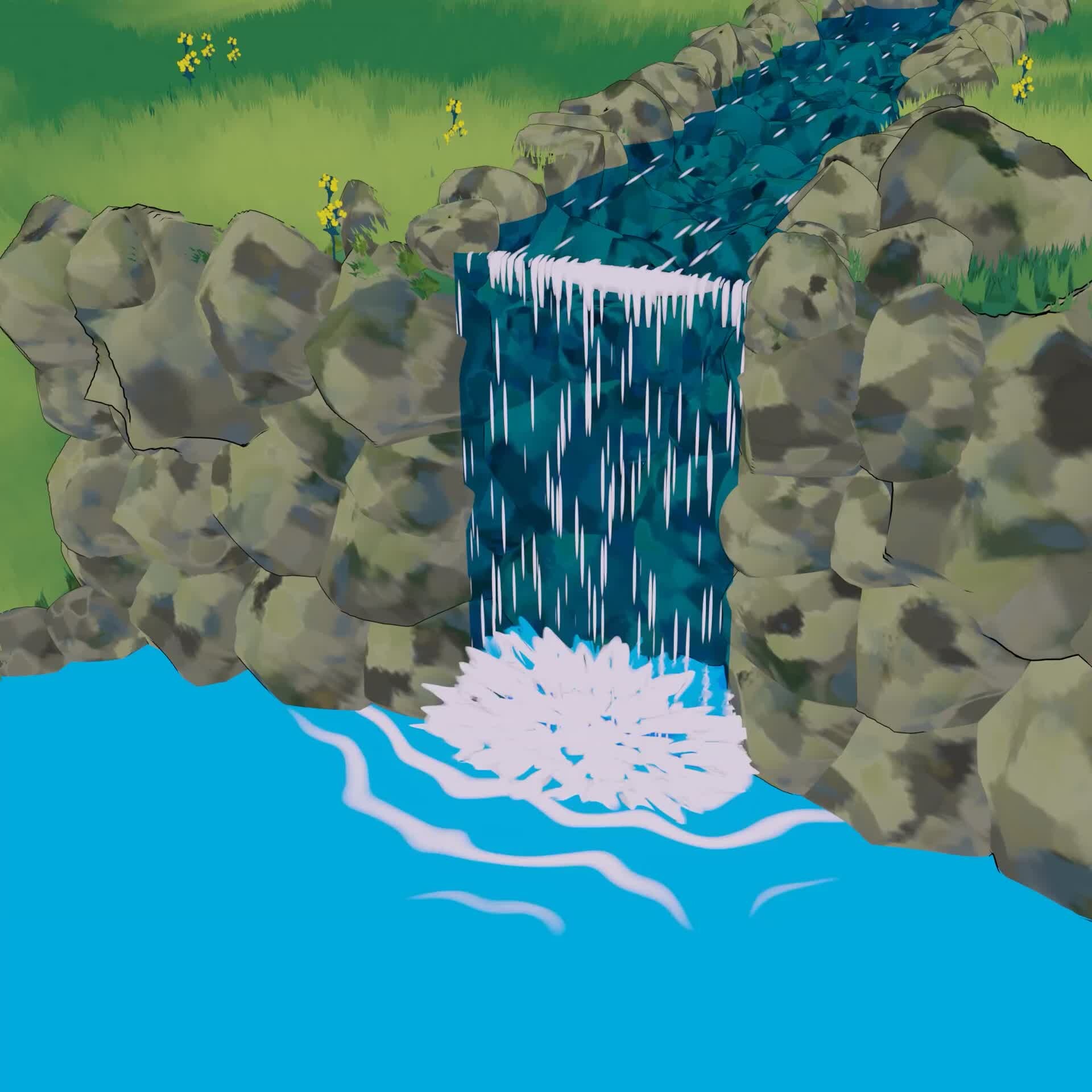 ArtStation - Monthly Render - May - Anime inspired waterfall