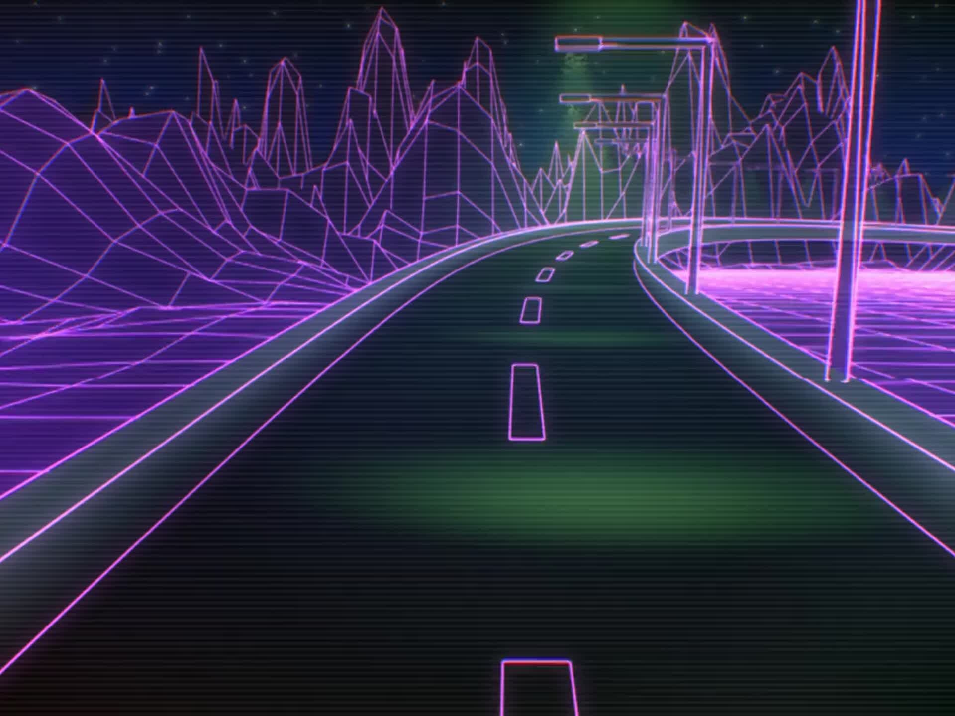 ArtStation - Looping Neon Road