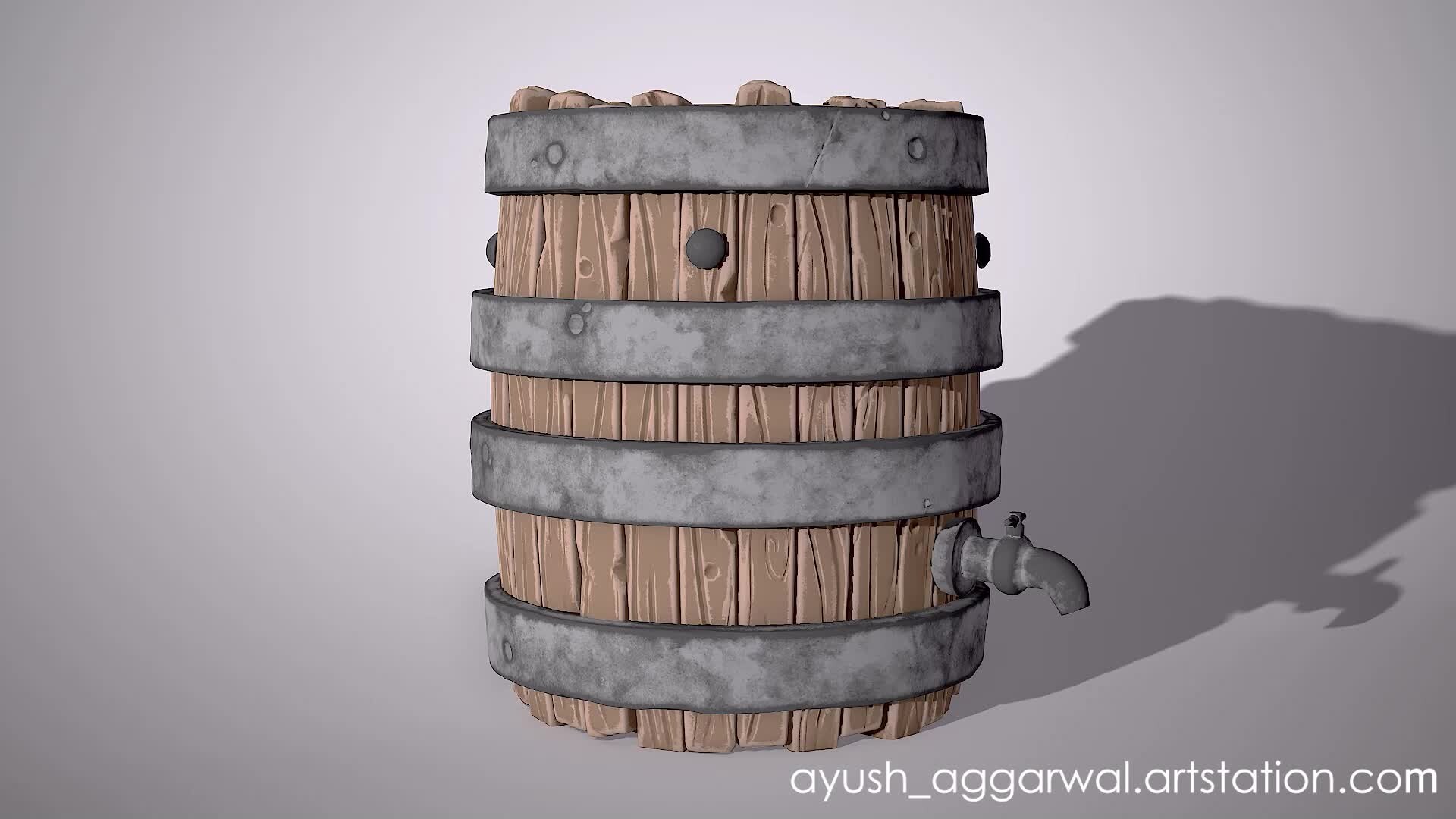 ArtStation - Stylised Barrel Game Asset