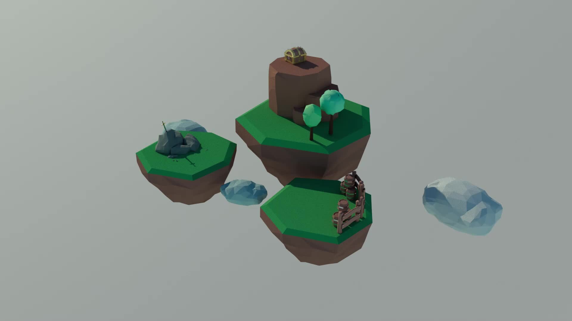 ArtStation - Low Poly Floating Island