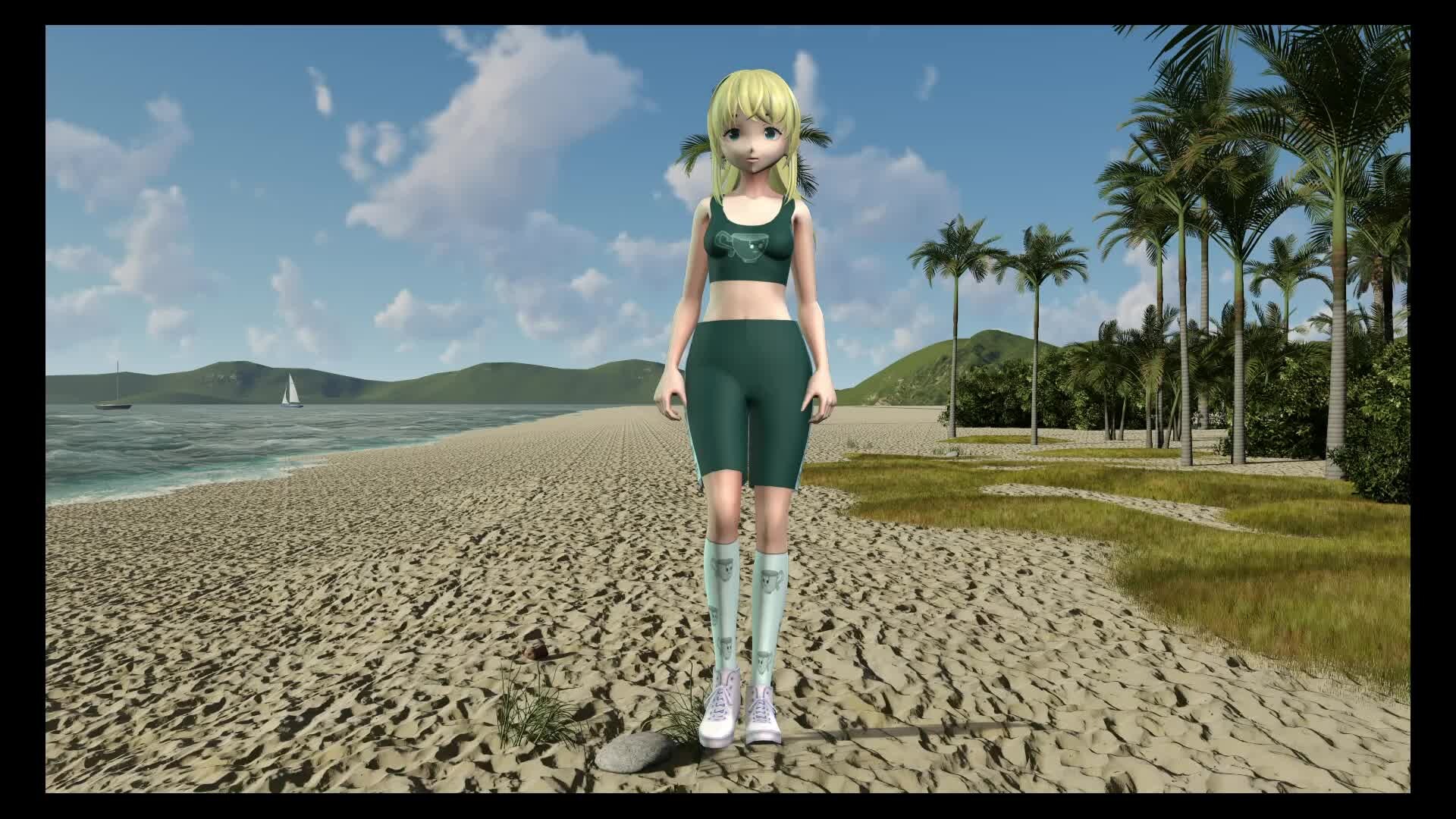 ArtStation - Walking anime girl