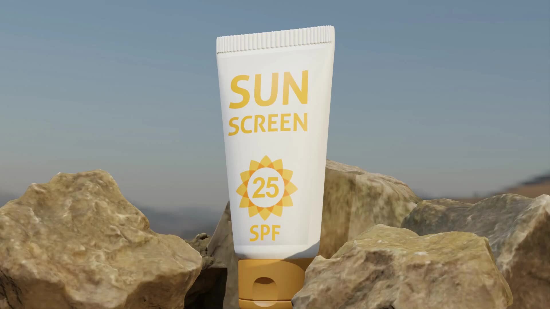 None Design 3D - 3D Sunscreen Short Product Animation