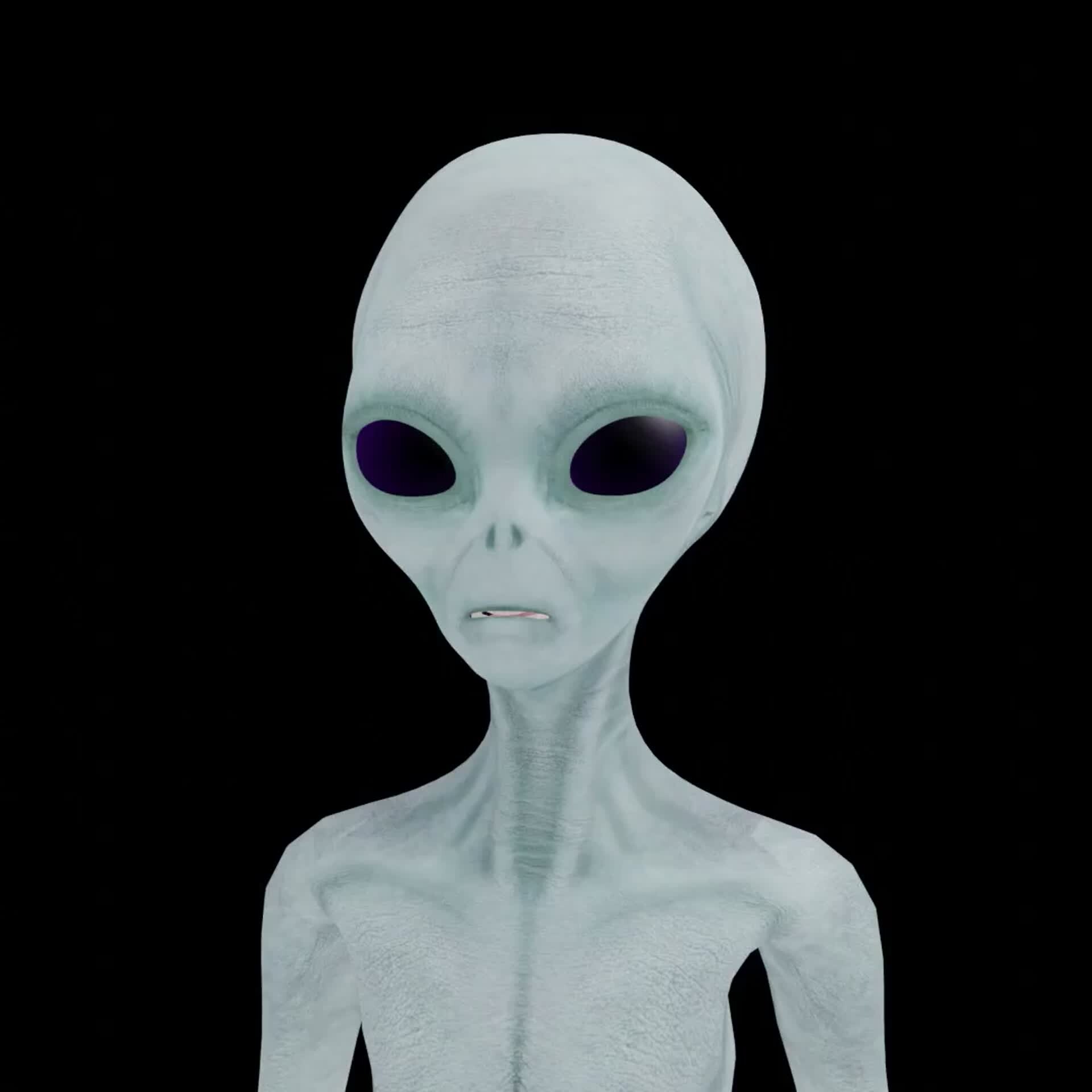 ArtStation - Alien Animation Nod and Blink Test Utilizing Blender 3.0