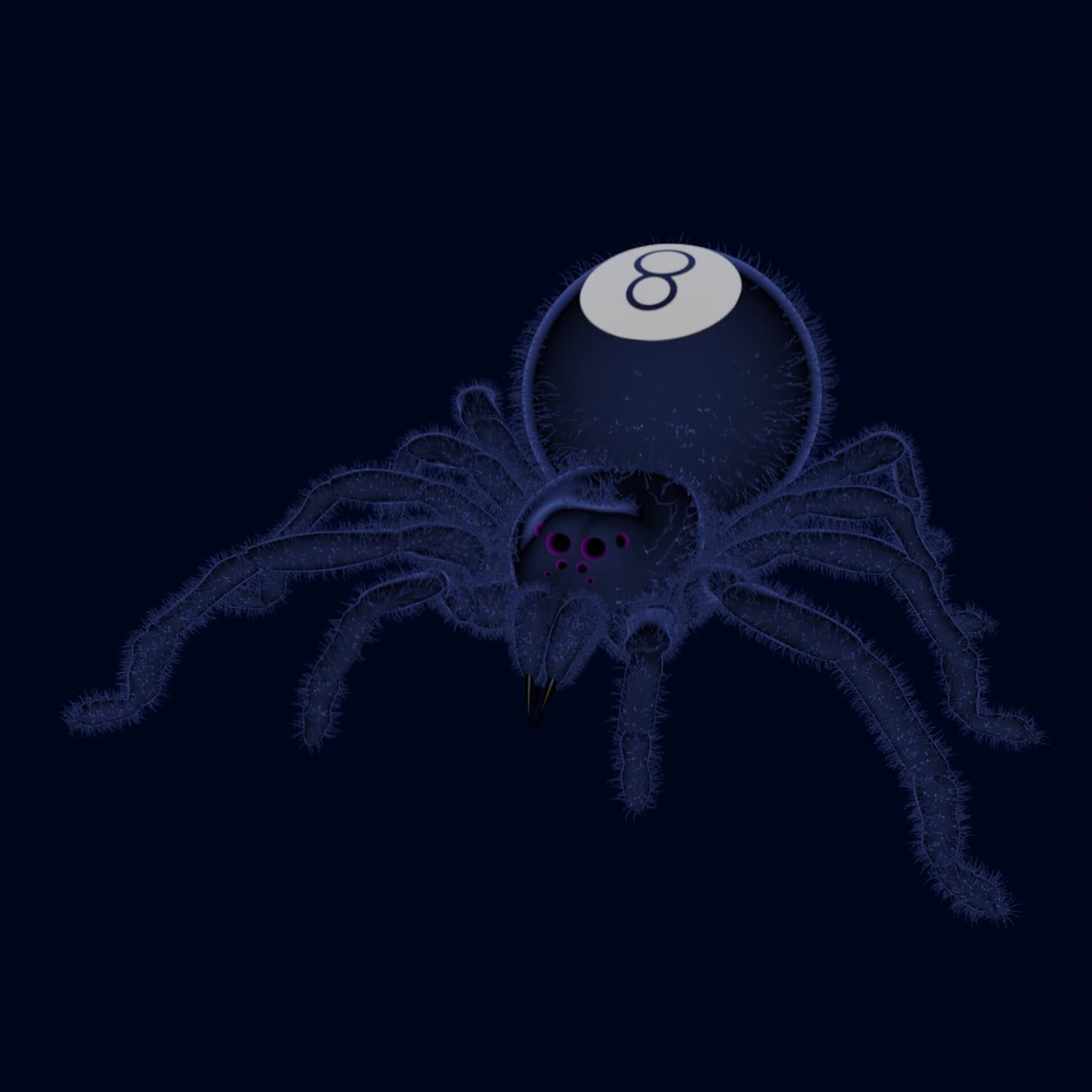 ArtStation - 8-Ball Spider NFT Style Animation With Hair Particle ...
