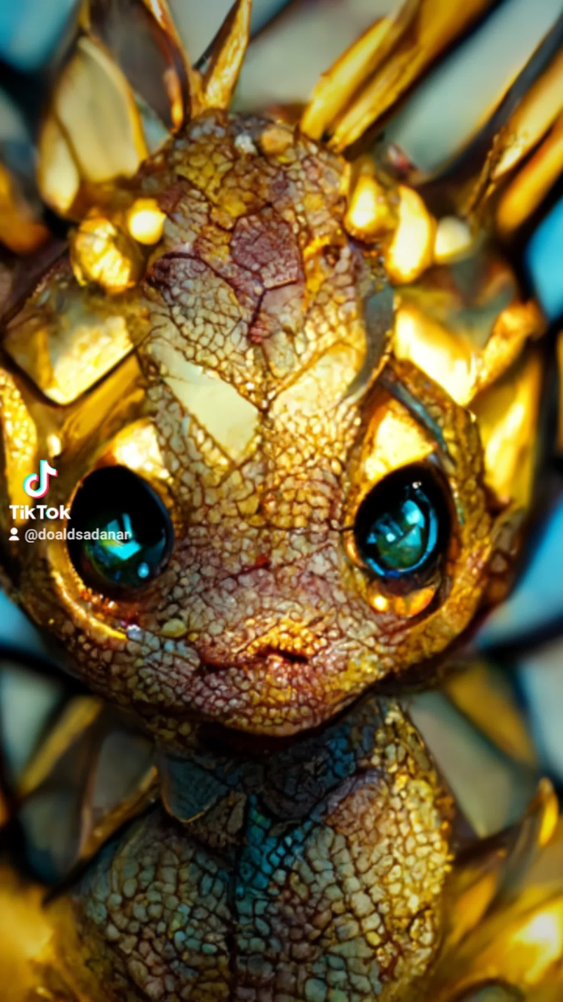 ArtStation - baby dragons made of gold and crystals.