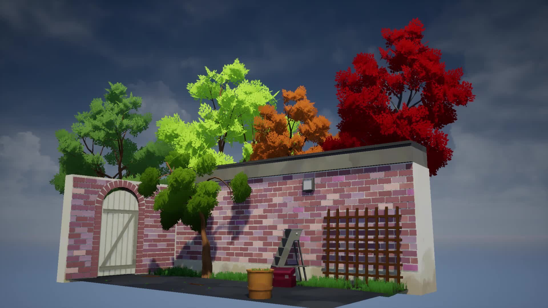 ArtStation - Stylized Garden Path (trees/grass/wind)