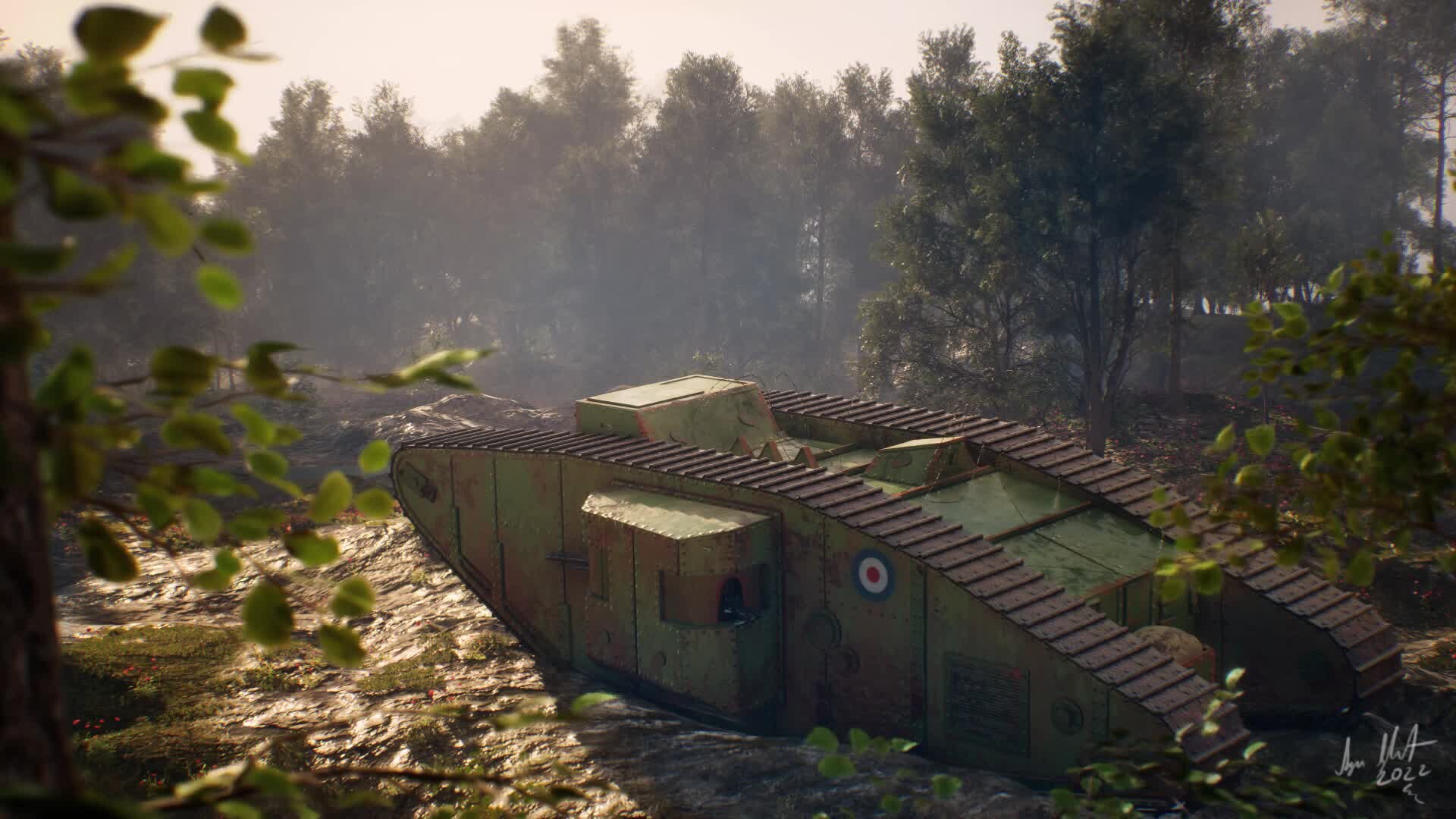 ArtStation - Mark IV female variant WW1British tank