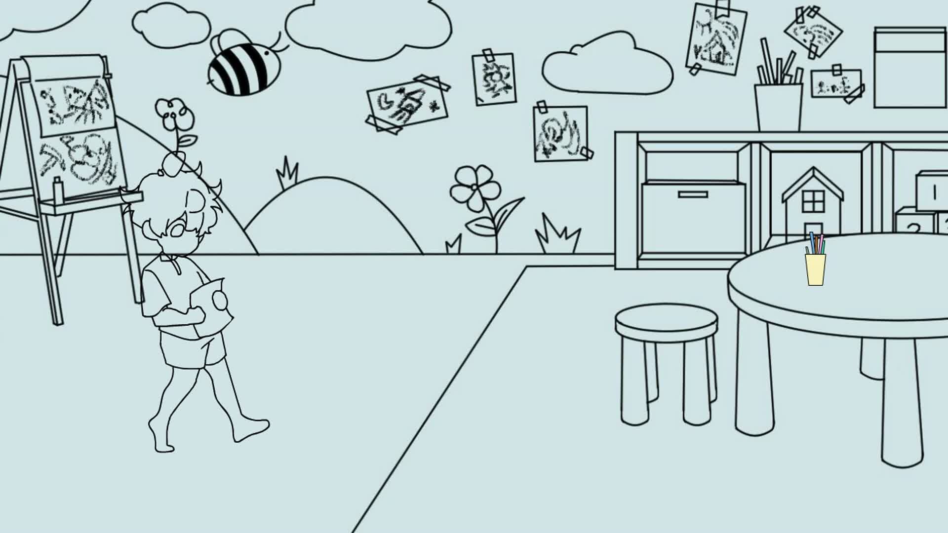 ArtStation - [2D Animation] Walk & Sit Animation [2022]