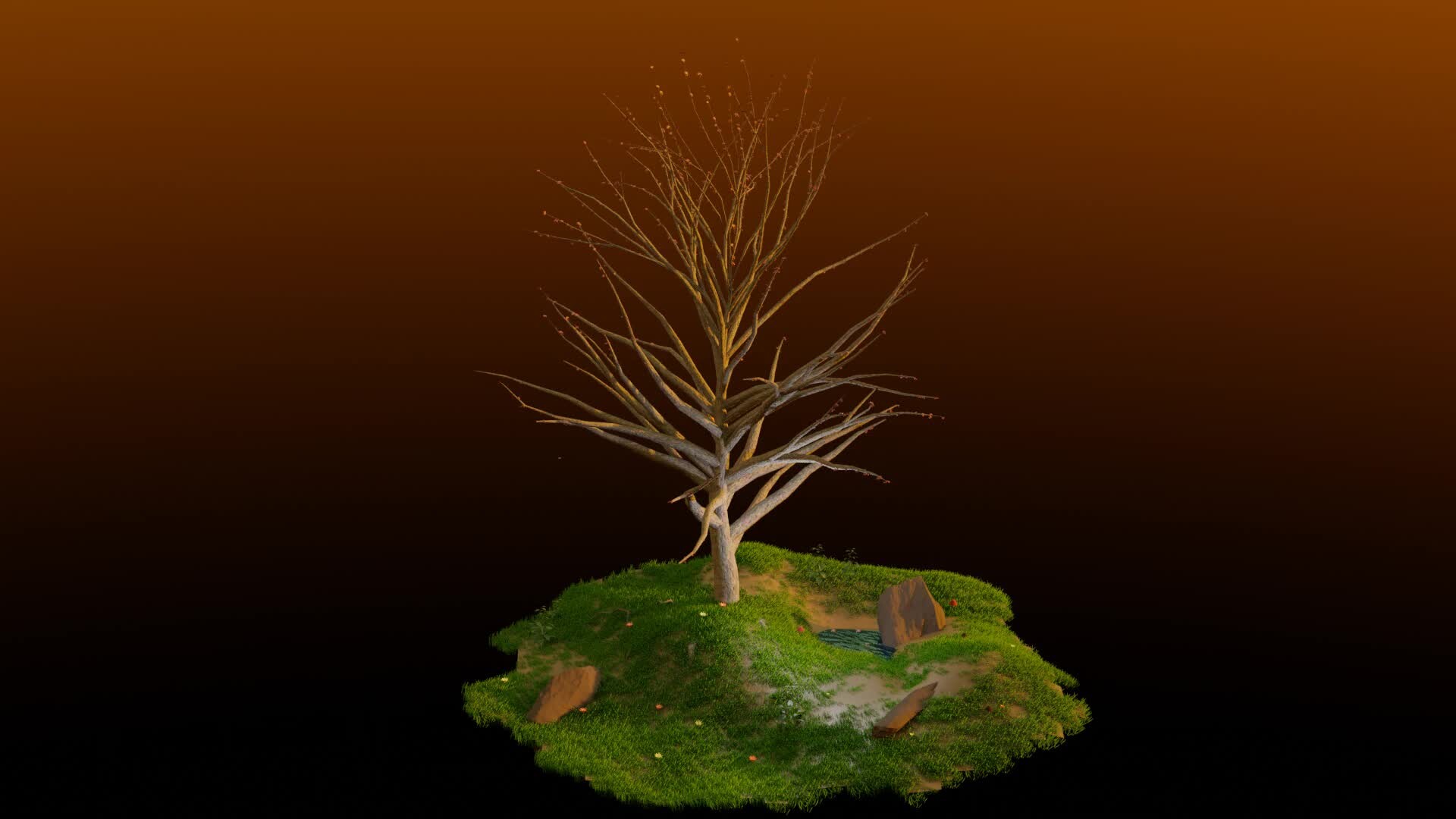 ArtStation - natural scene with a tree