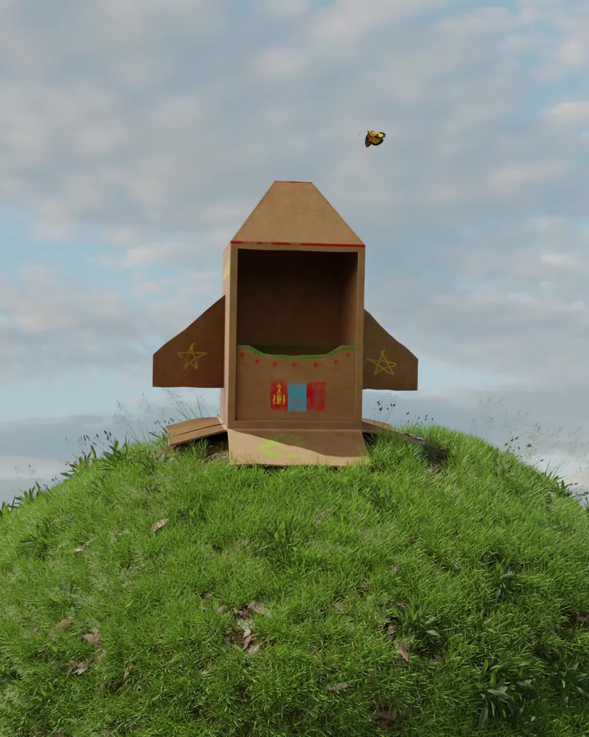 ArtStation - cardboard rocket