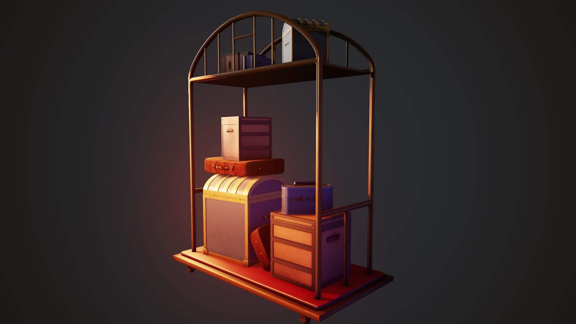 ArtStation - Hotel Transilvania, Luggage Cart Prop