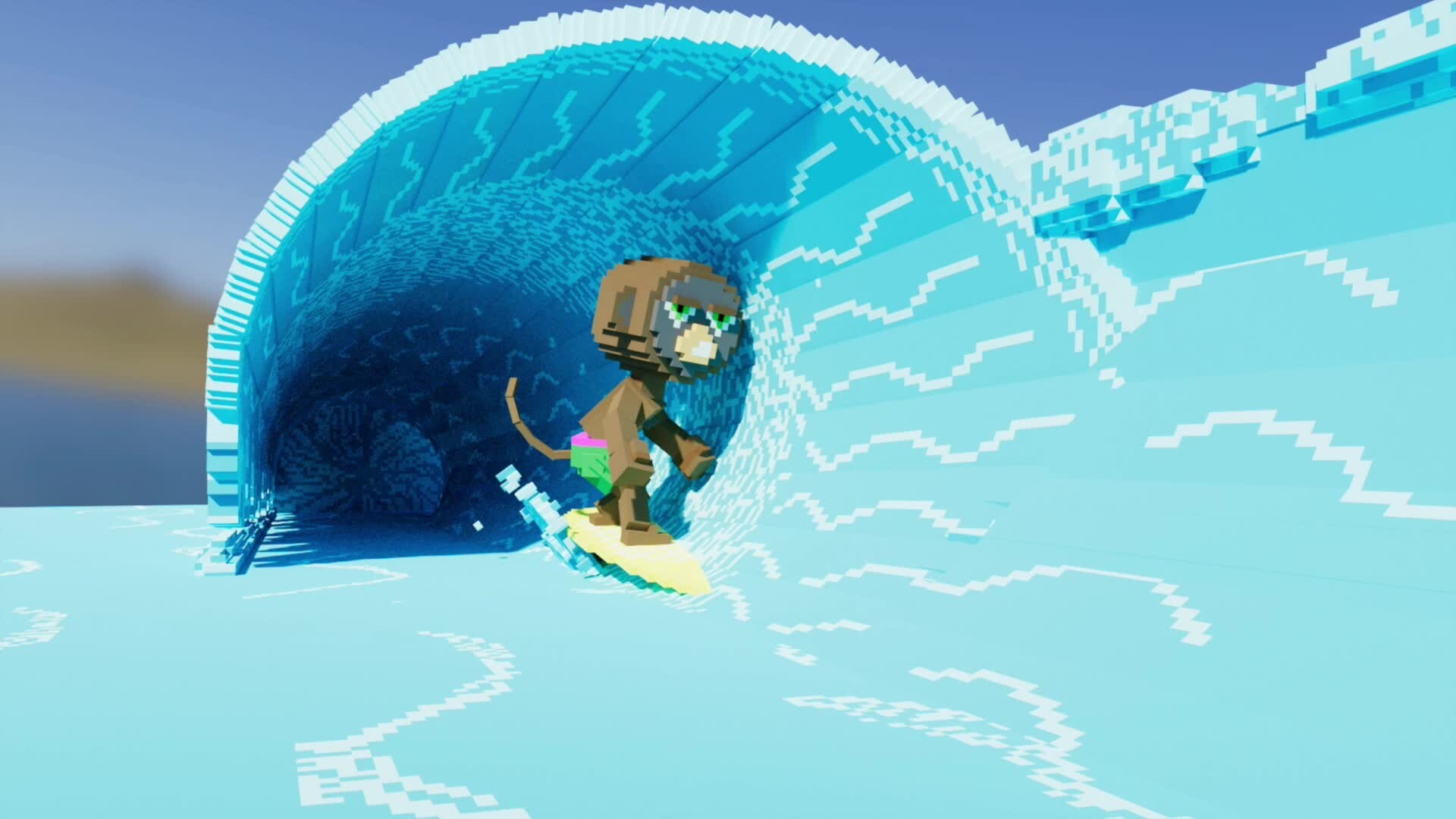 ArtStation - Monkey surfing