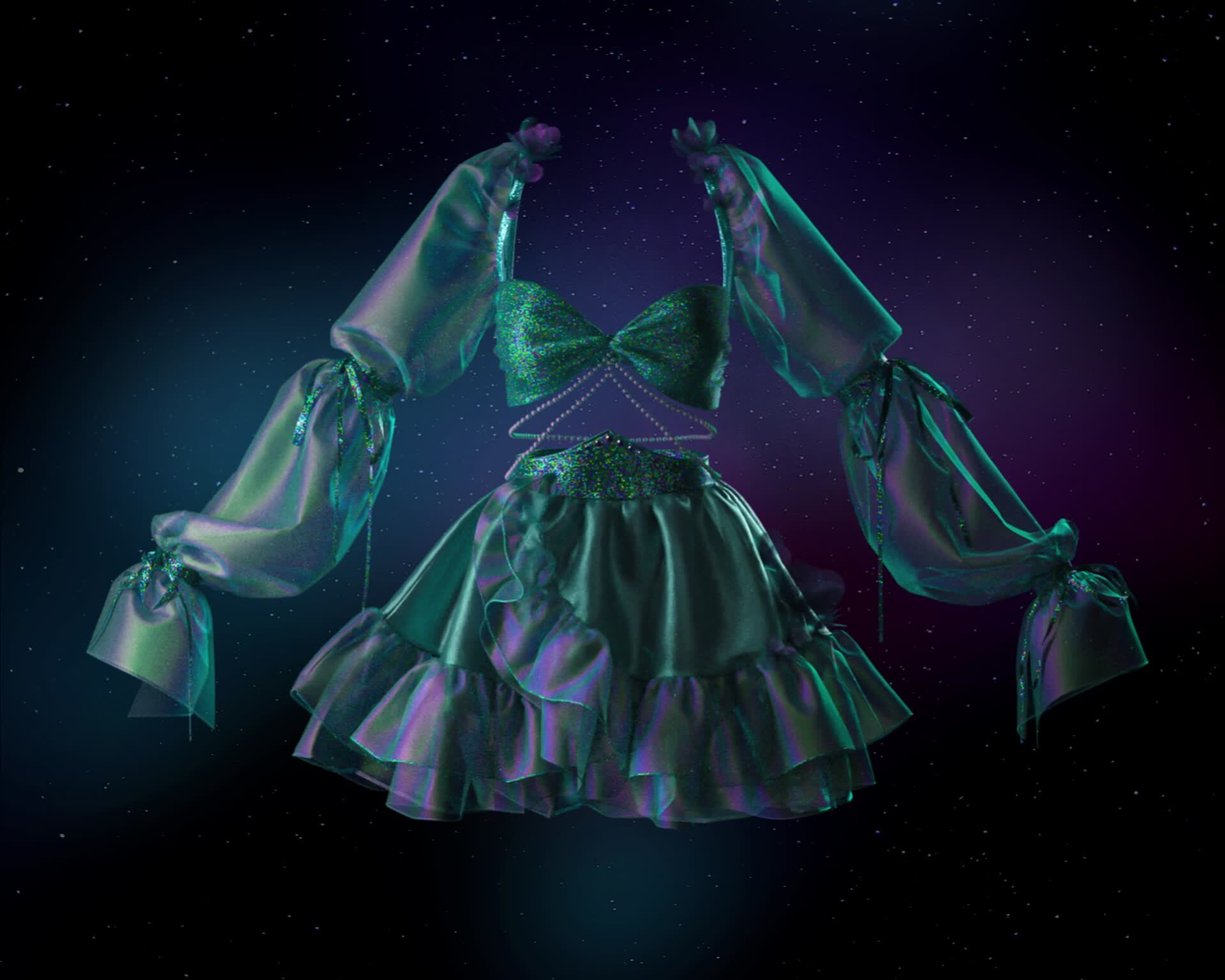 ArtStation - Cosmic green dress