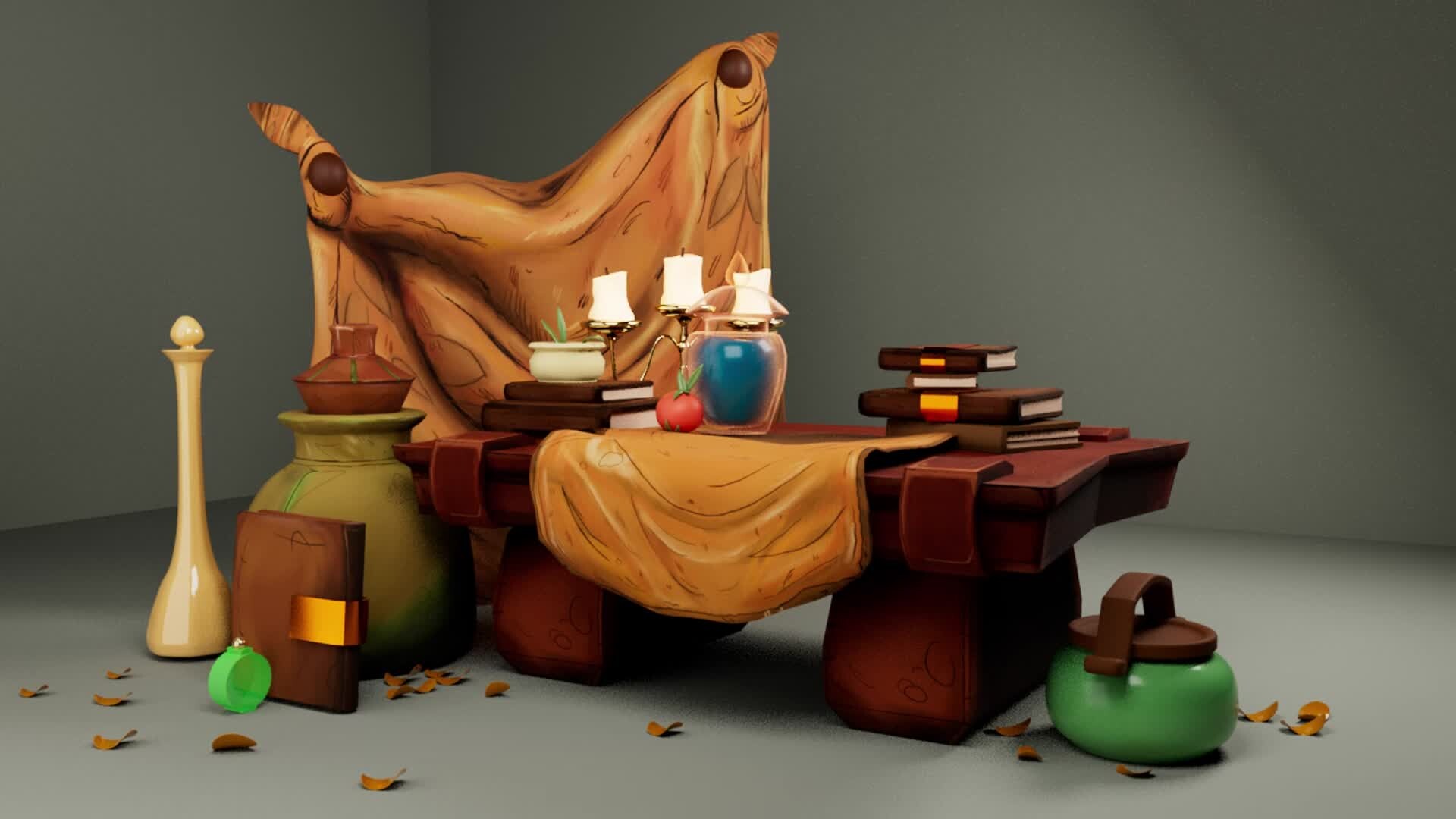 ArtStation - 3D Modelling Fantasy Still life